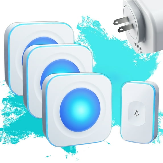 Wireless Doorbell 1200Ft Door Bells for Deaf with Flashing Light Door ...