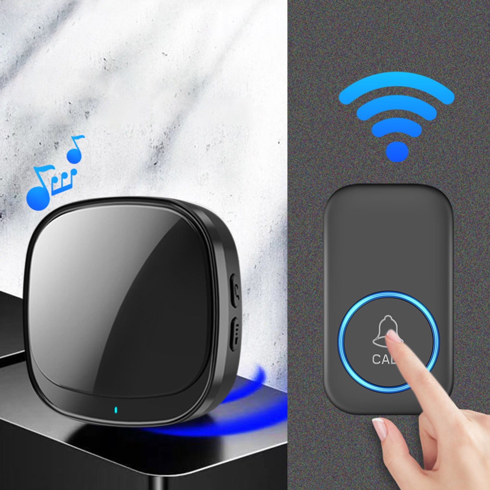 Wireless Doorbell, 150m Long Range, 60 Ringtones, 5 Volume Levels, LED ...