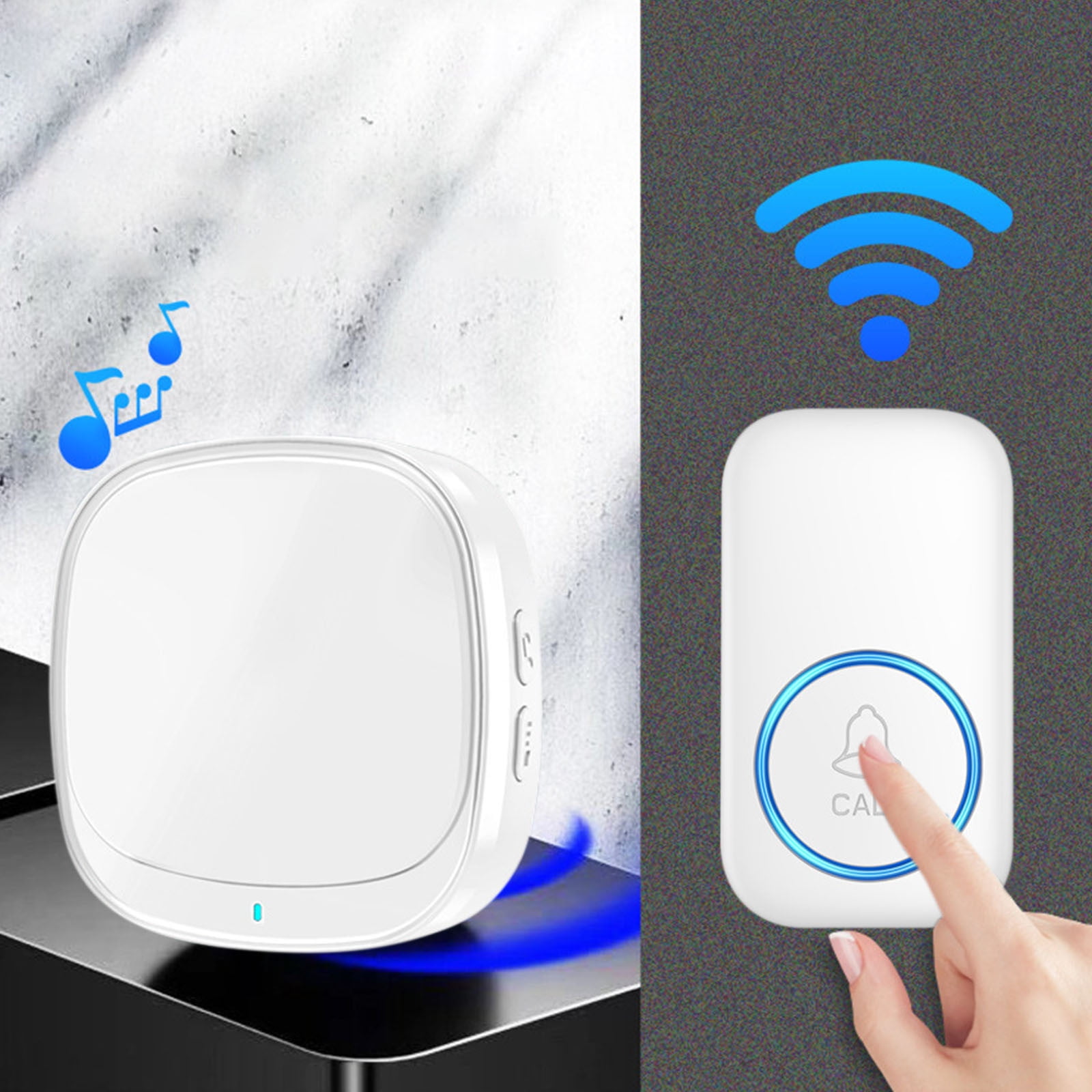 Wireless Doorbell, 150m Range, 60 Melodies, 5 Volume Levels, LED Alert ...