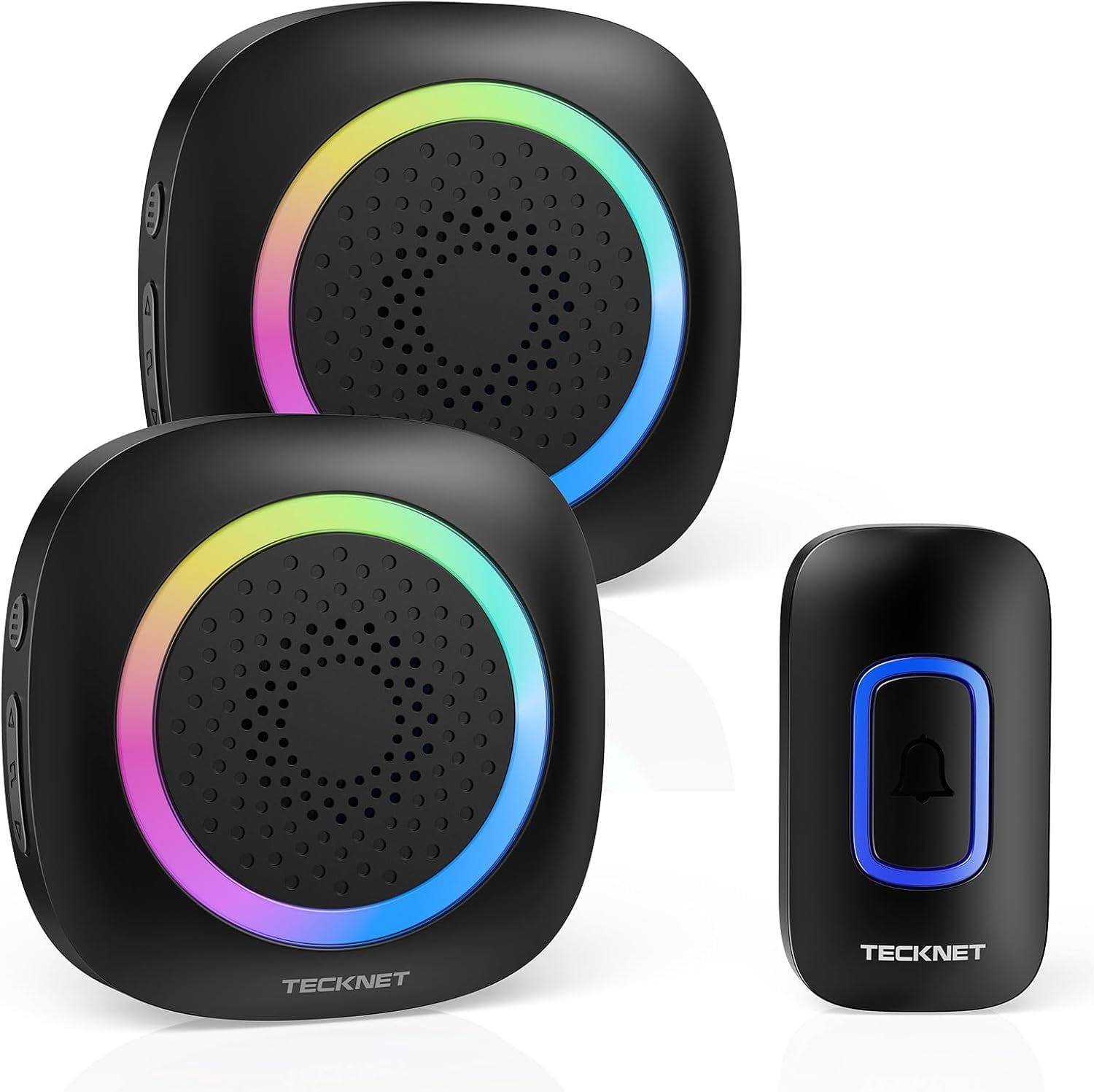 Wireless Doorbell with 2 Portable Receivers, Battery Powered Doorbell ...