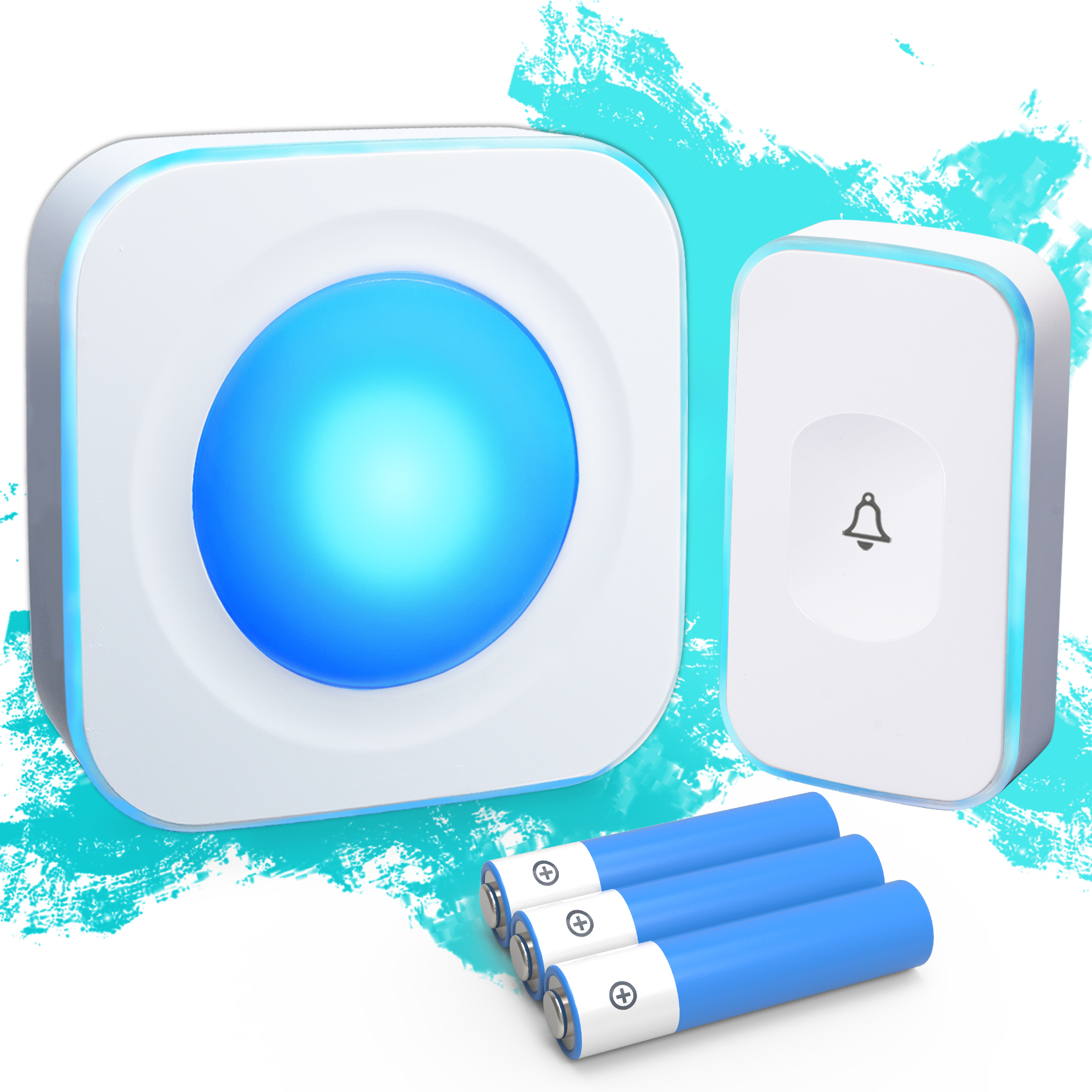 Wireless Doorbell Battery Powered 1200ft with Flashing Light and ...