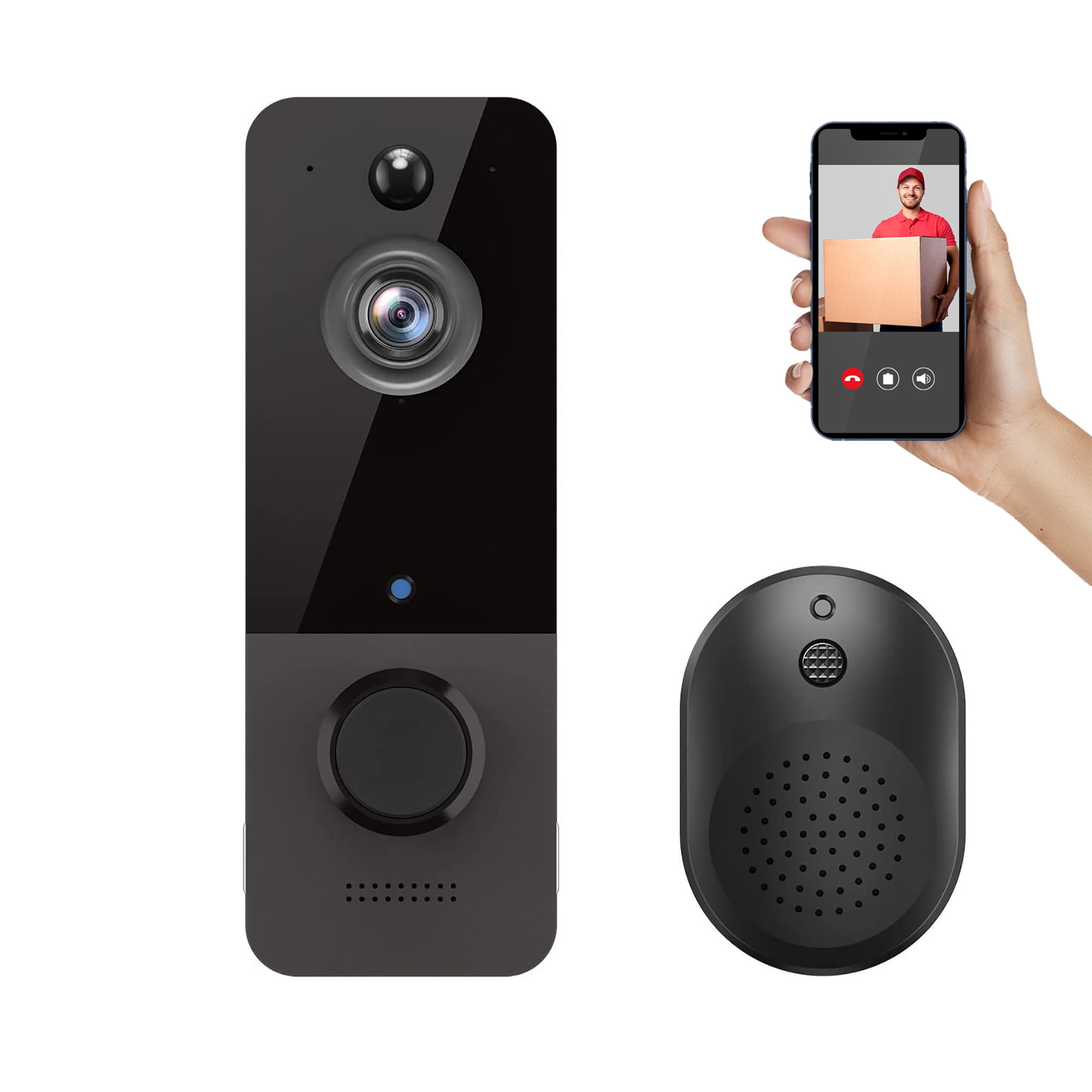 Wireless Doorbell Camera with Chime, Smart Video Doorbell Security ...