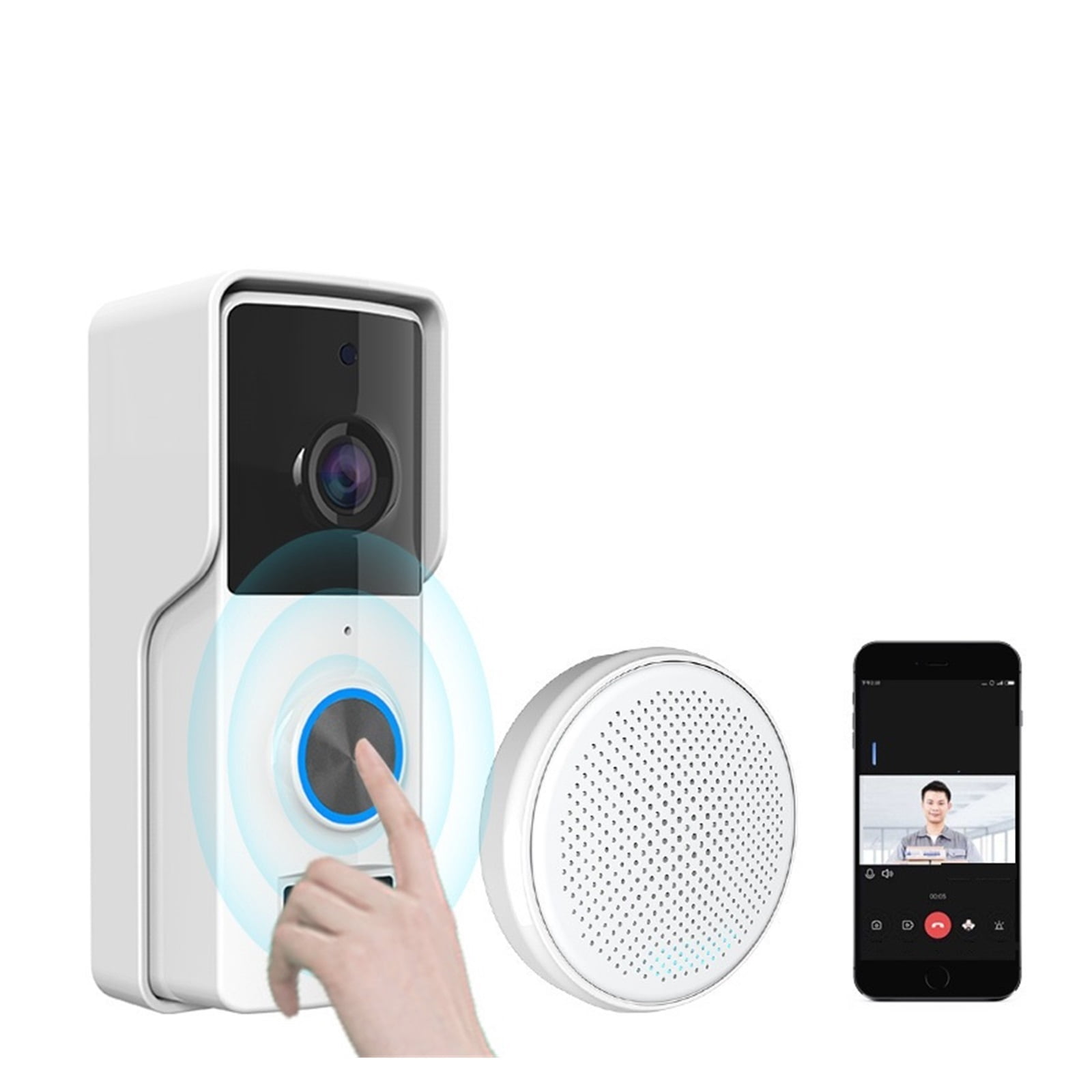 Wireless Doorbell Home Music Dingdong Smart Doorbell Monitoring Two-way Intercom Video Doorbell ...