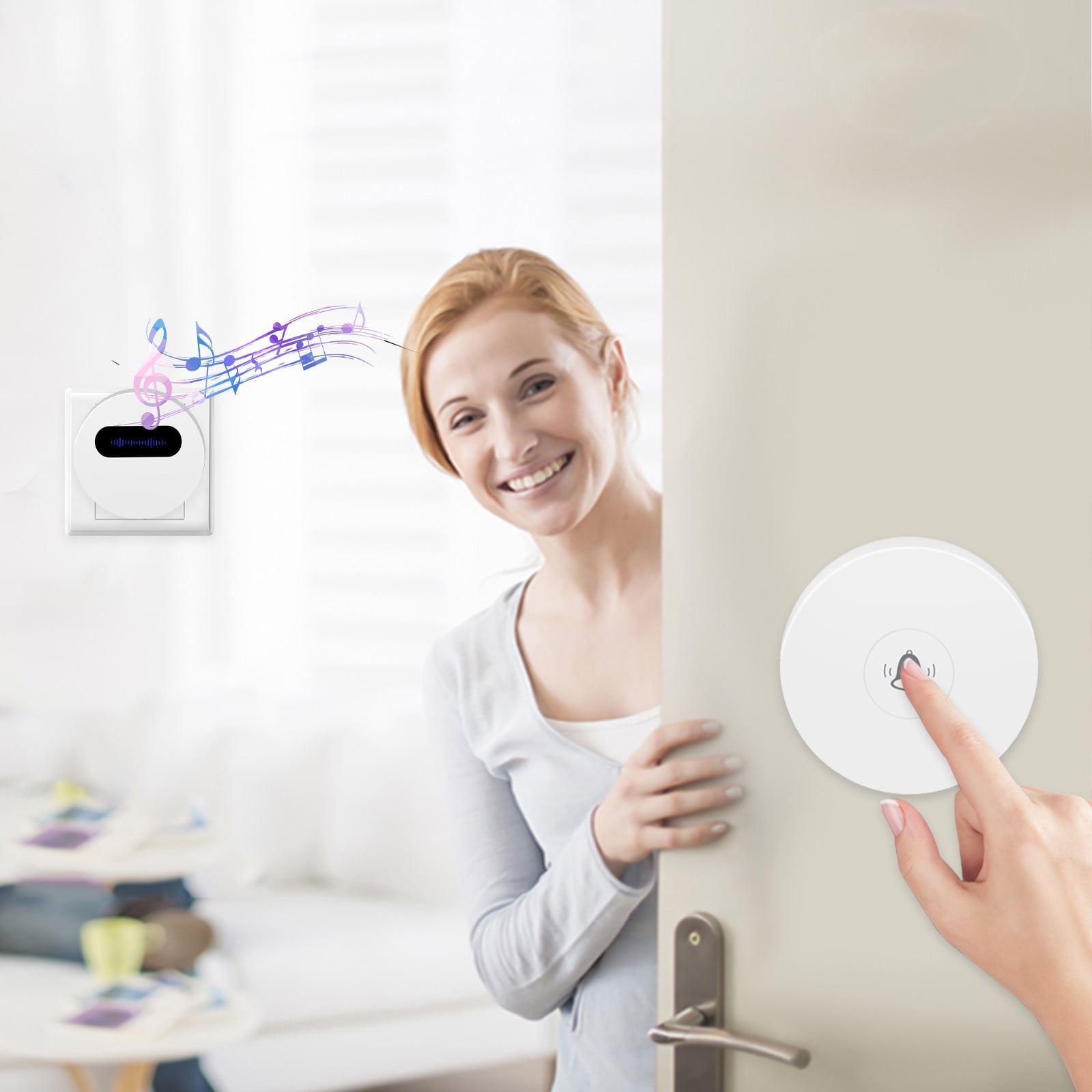 Wireless Doorbell House Door Bell Kit 590ft Range with 58 Ringtones & 4 ...