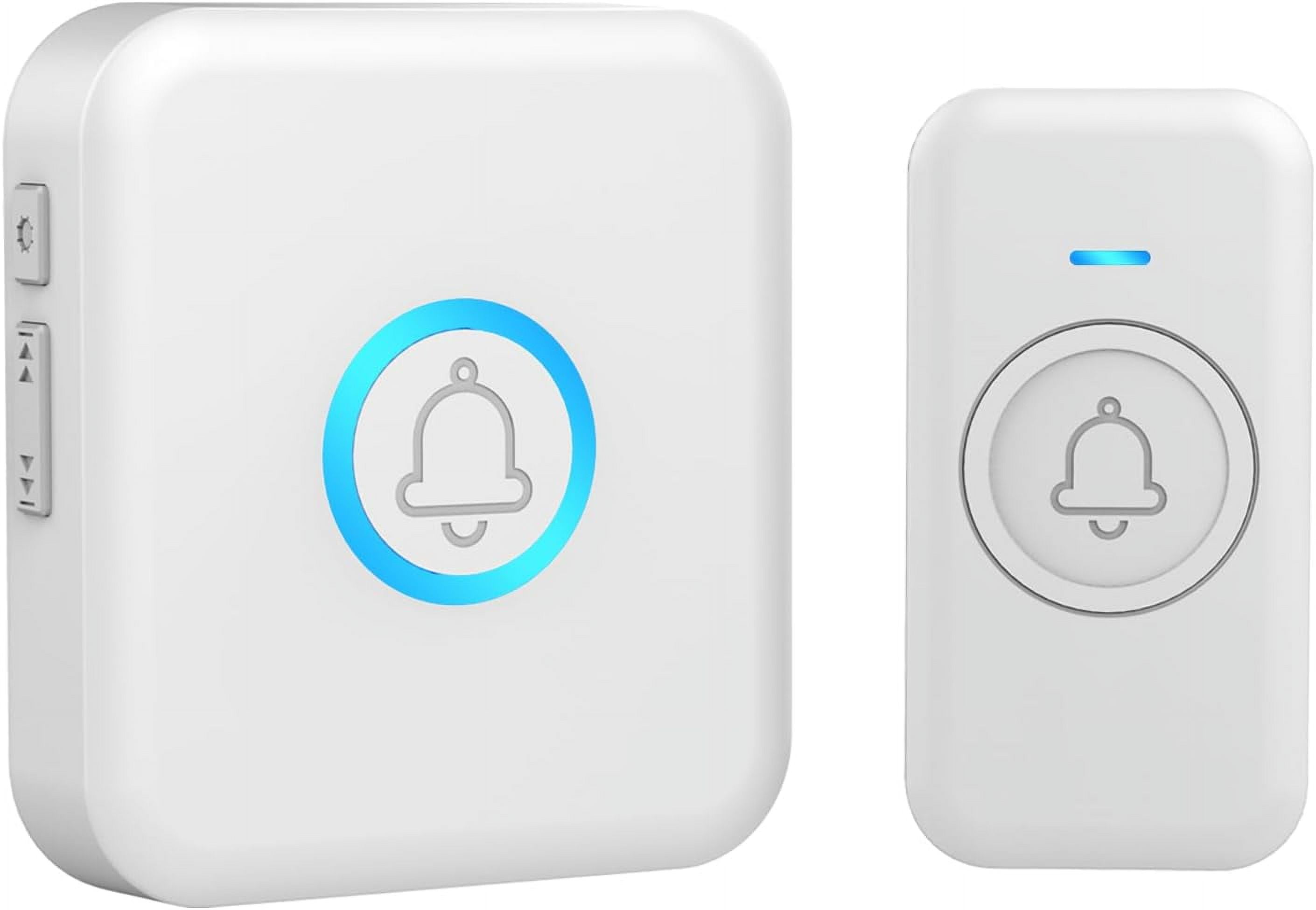 Wireless Doorbell Waterproof Door Bell with 60 Chimes, 5 Volume Levels ...