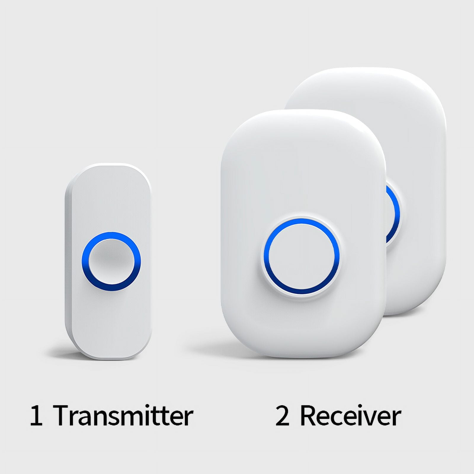 Wireless Doorbell with 2 Buttons, Waterproof Doorbell 1000ft Range 32 ...