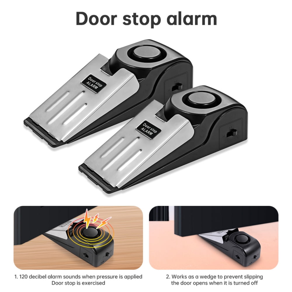 Wireless Doorstop Alarm System 120dB Door Lock Home Security Anti-Theft ...
