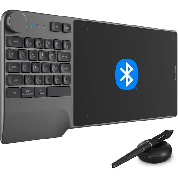 Wireless Drawing Tablet Inspiroy Keydial KD200 Bluetooth Graphic Tablet ...