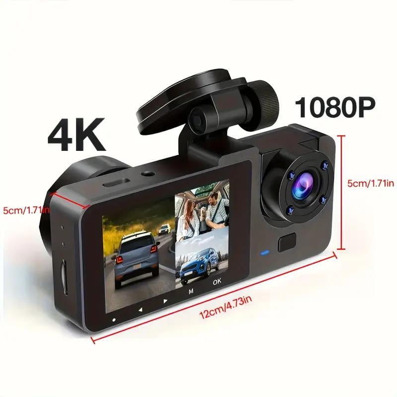 Wireless Dual-Lens Mini Dash Cam with Parking Monitor, Shockproof ...