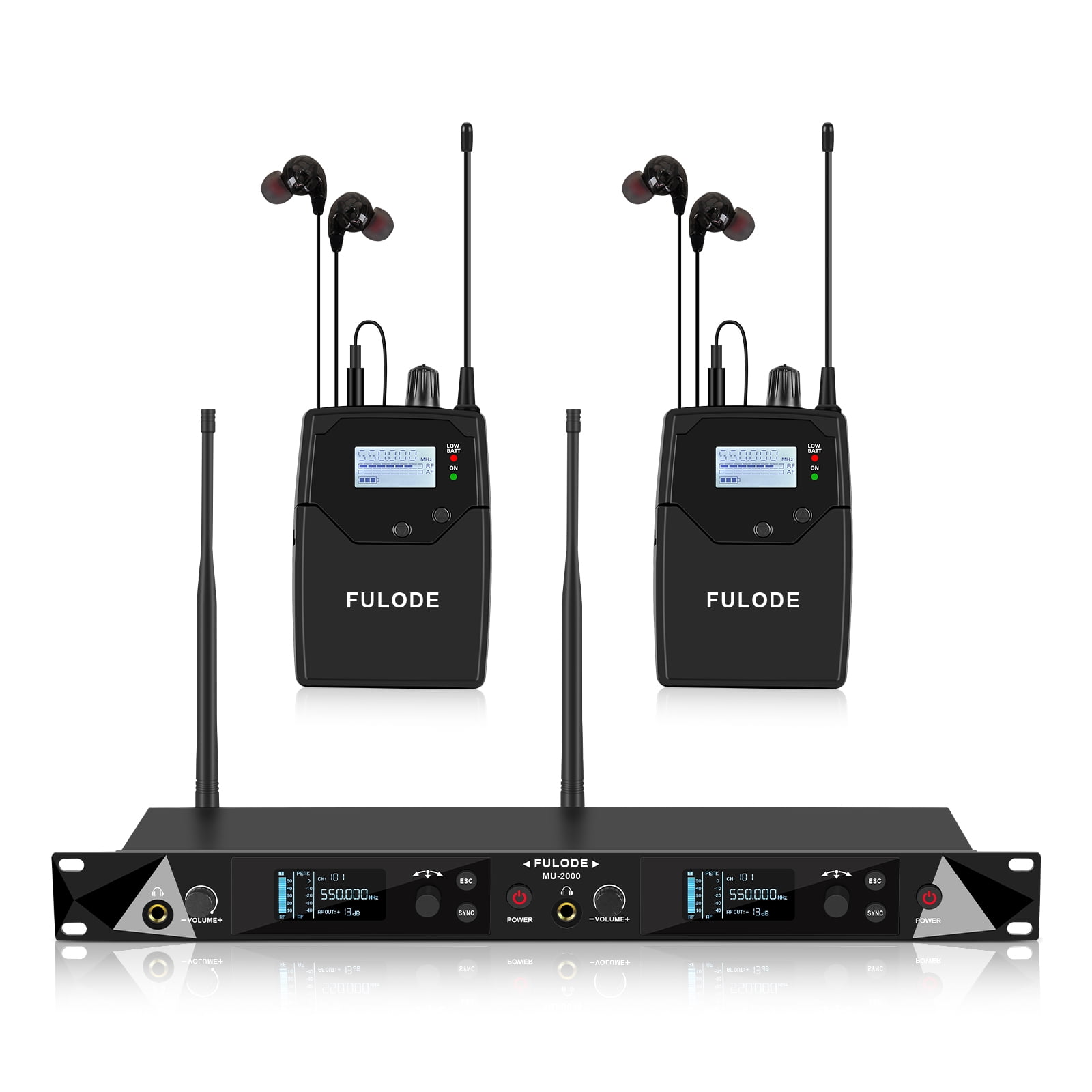 Wireless in Ear Monitor System, 2 Channel UHF Pro Mono IEM System for ...