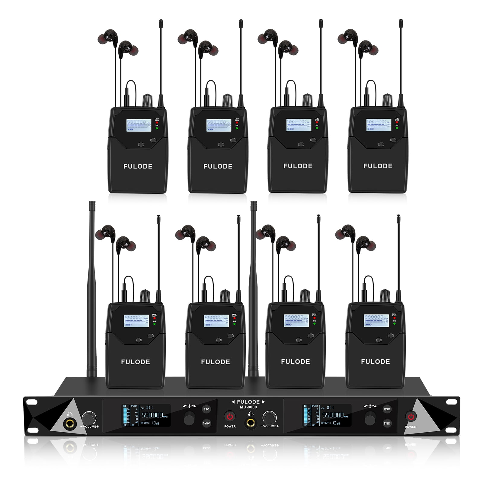 Wireless in Ear Monitor System, 2 Channel UHF Pro Mono IEM System for ...