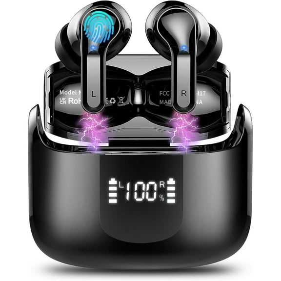 Earbuds, Headphones V5.4 Stereo Bass Ear Buds with ENC Noise Cancelling ...