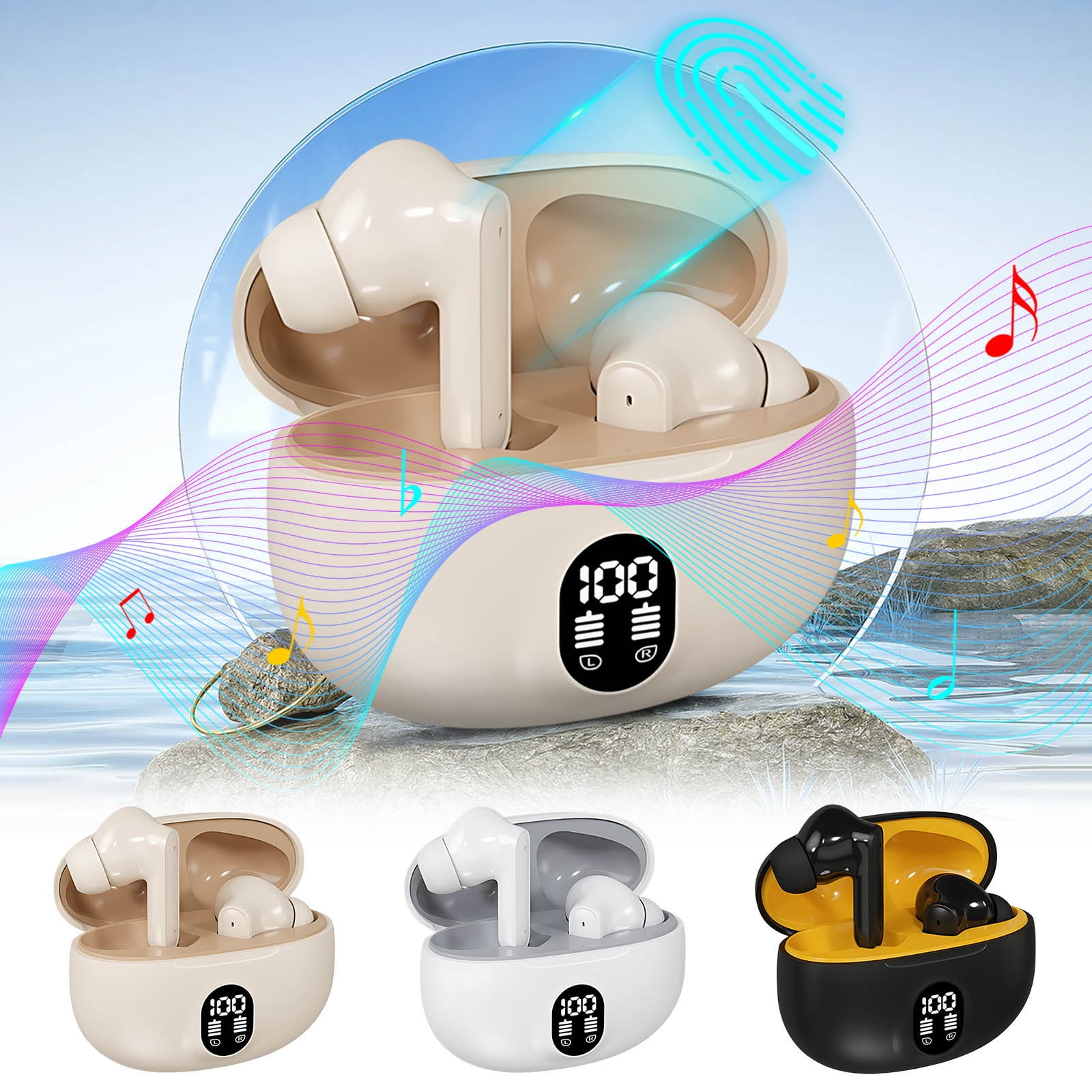 Wireless Earbuds, 2025 New Wireless Headphones Stereo Earphones ...