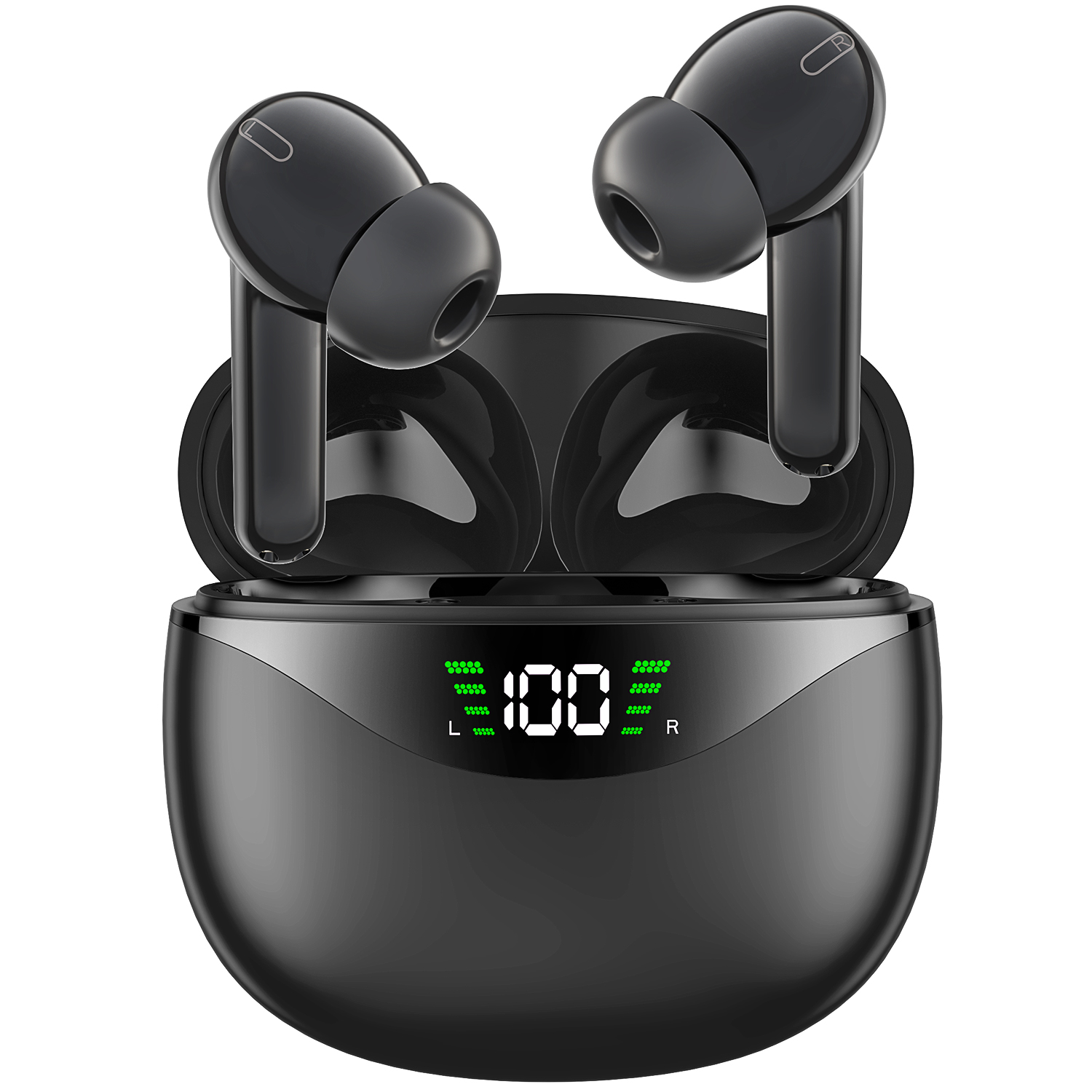 New - onn. True Wireless Headphones with Charging Case, Black ...