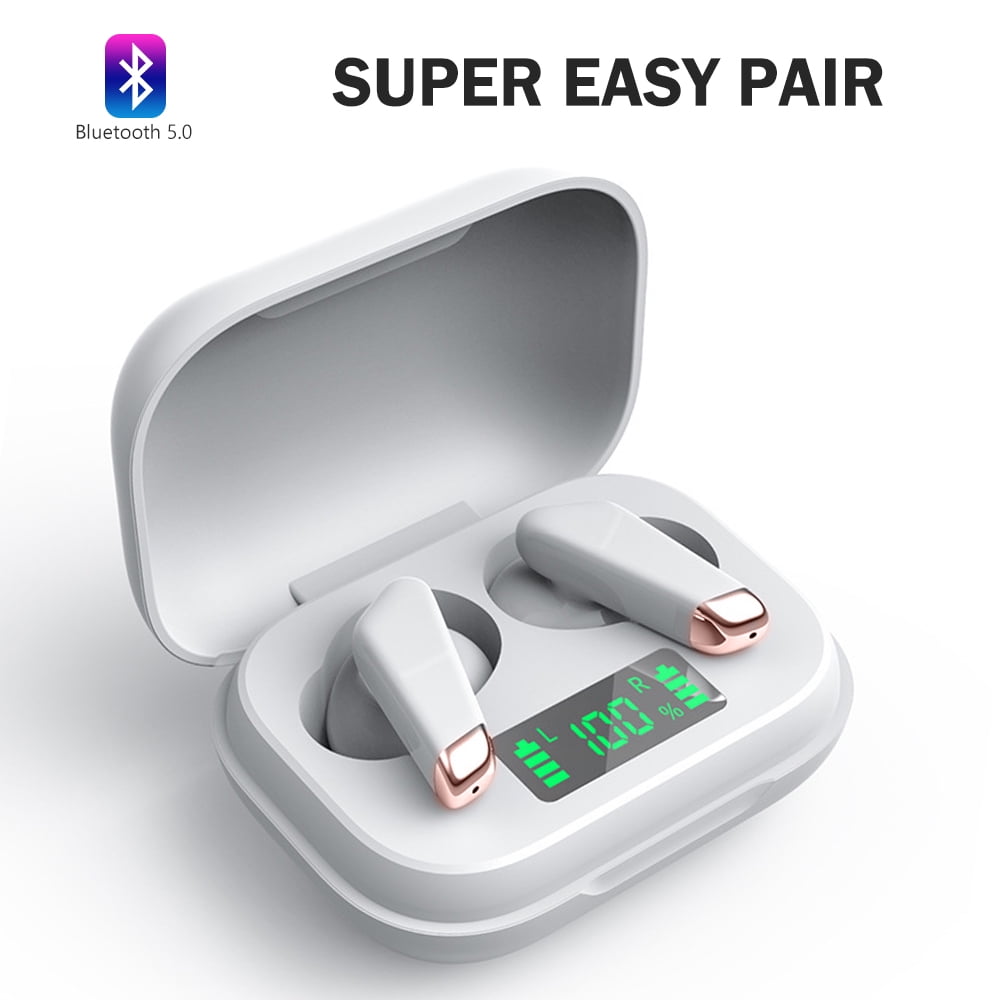 Wireless Earbuds, Bluetooth 5.0 True Wireless Headphones with LED ...