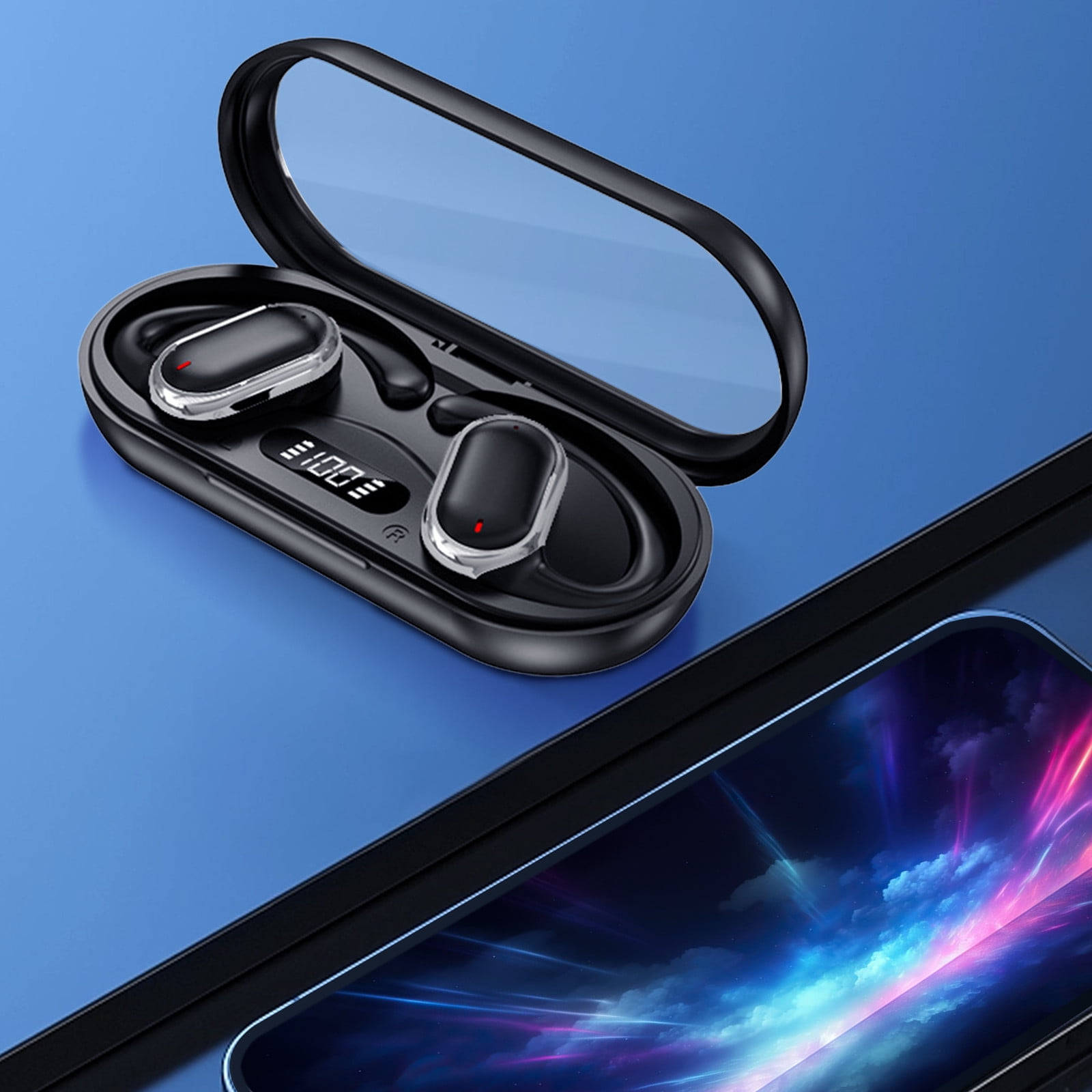 Wireless Earbuds Bluetooth 5.3 Hanging Ear Type Light-Weight Headphones Built-in Microphone IPX4 ...