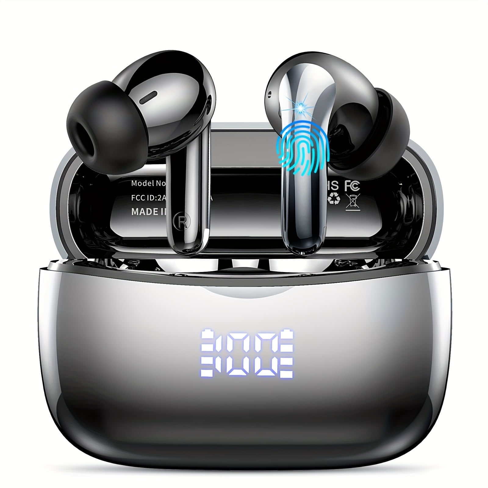 Wireless Earbuds, Bluetooth 5.3 Headphones Bass Stereo, LED Display ...