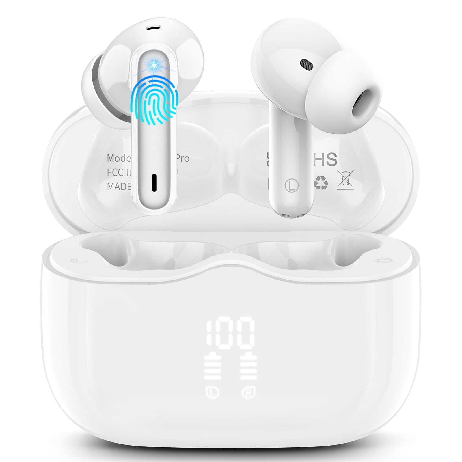 Wireless Earbuds, Bluetooth 5.3 Headphones in Ear with 4 ENC Noise ...