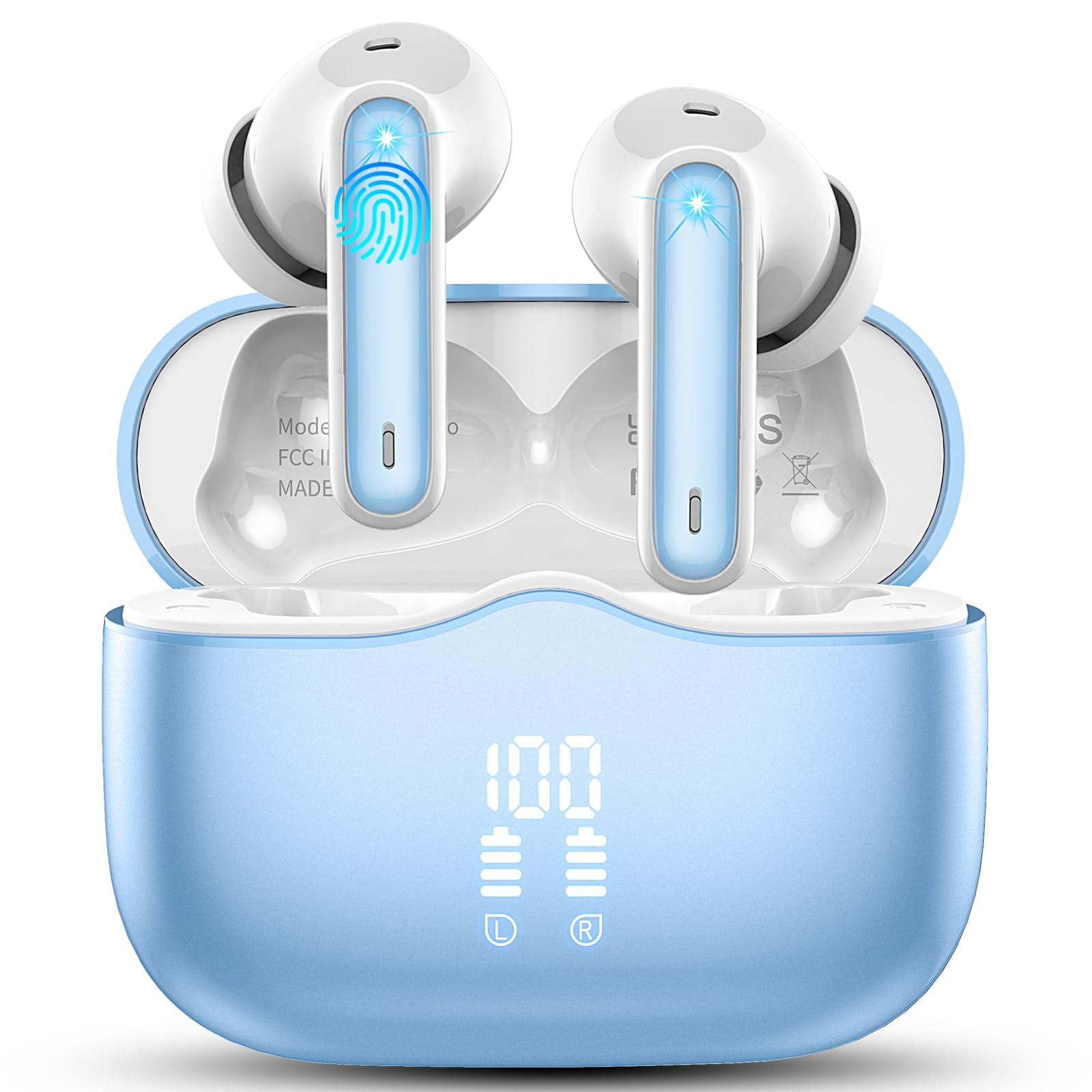 Wireless Earbuds, Bluetooth 5.3 Headphones in Ear with 4 ENC Noise ...