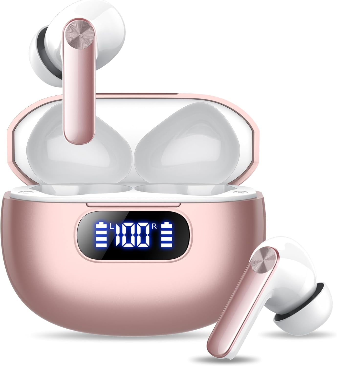 Wireless Earbuds, Bluetooth 5.3 Headphones LED Power Display, 2025 New ...