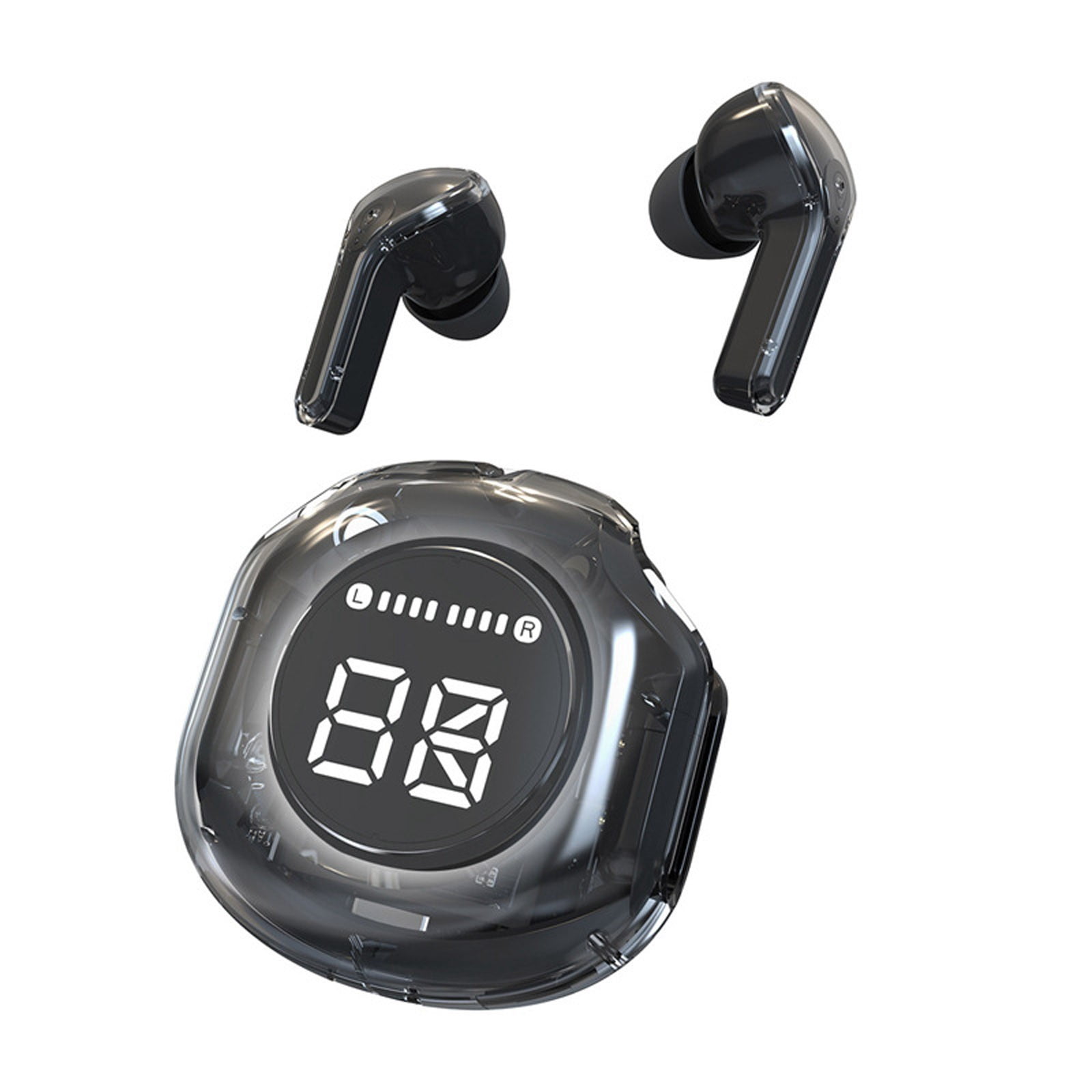 Wireless Earbuds, Bluetooth 5.3, Transparent LED Display Case, ENC ...
