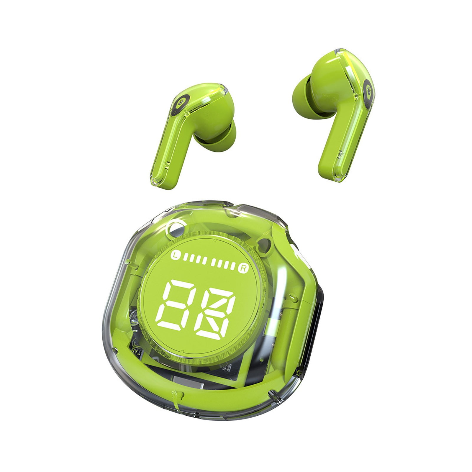 Wireless Earbuds, Bluetooth 5.3, Transparent LED Display Case, ENC ...