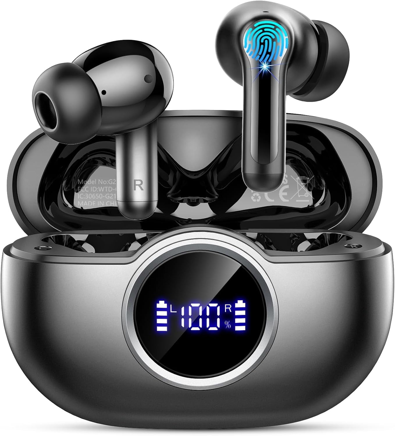 Wireless Earbuds | Bluetooth 5.4, 48H Battery, ANC/ENC, IPX7, 5 EQ ...