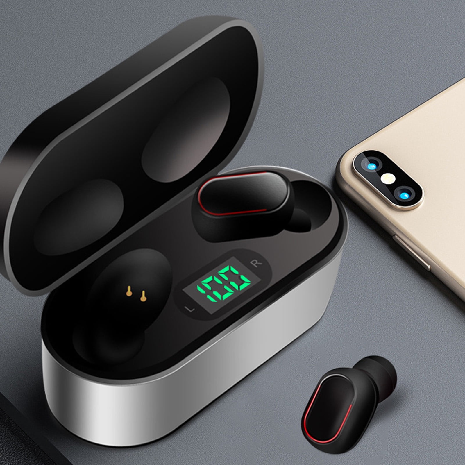 Wireless Earbuds Bluetooth Half In Ear Light-Weight Headphones Built-in ...