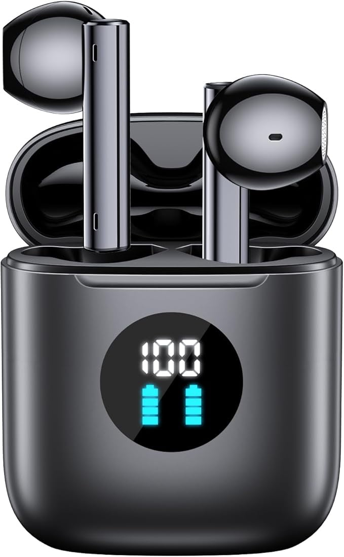 Wireless Earbuds Bluetooth Headphones 60Hrs Playtime Ear Buds with LED ...