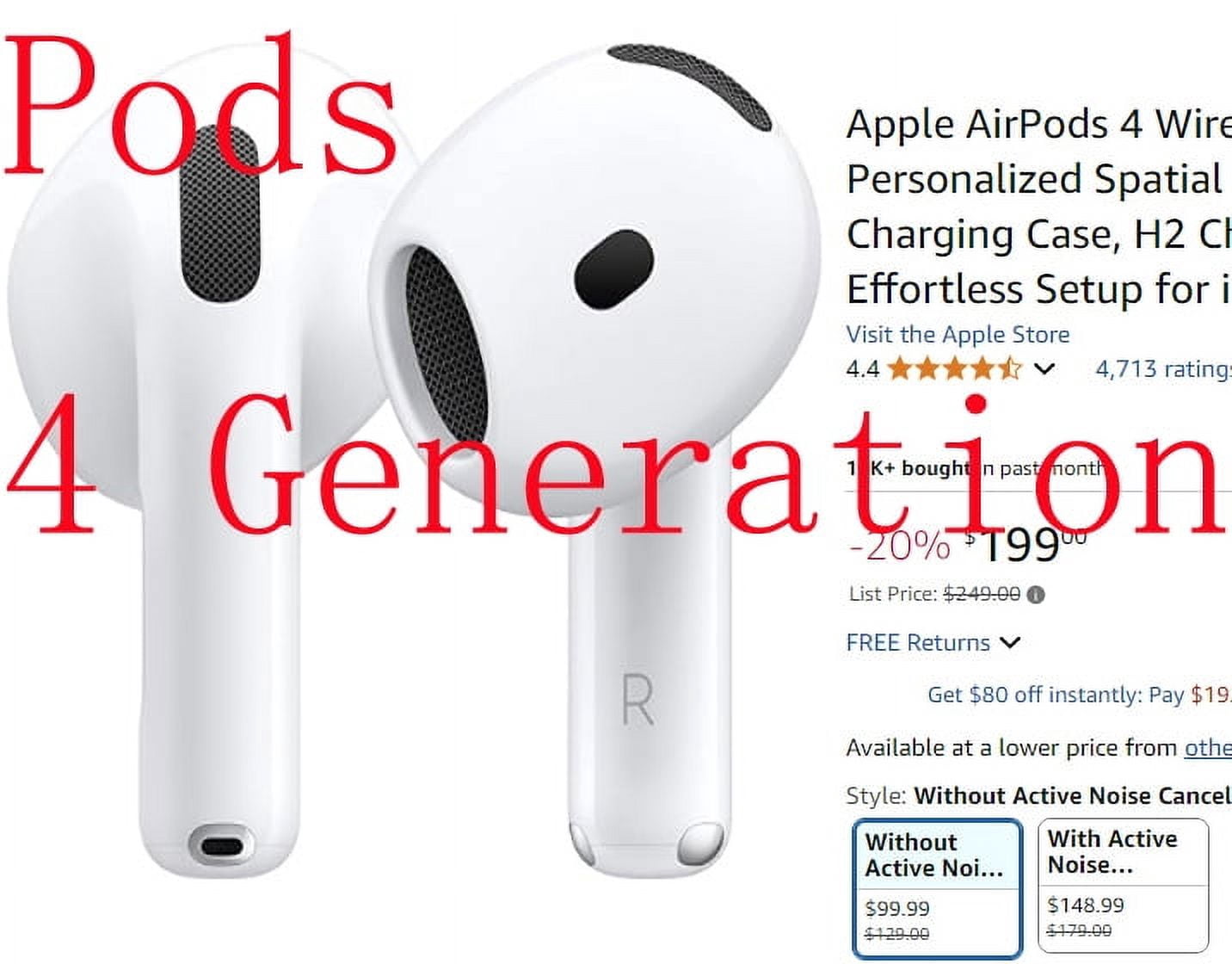 Wireless Earbuds, Bluetooth Headphones, with Active Noise Cancellation ...