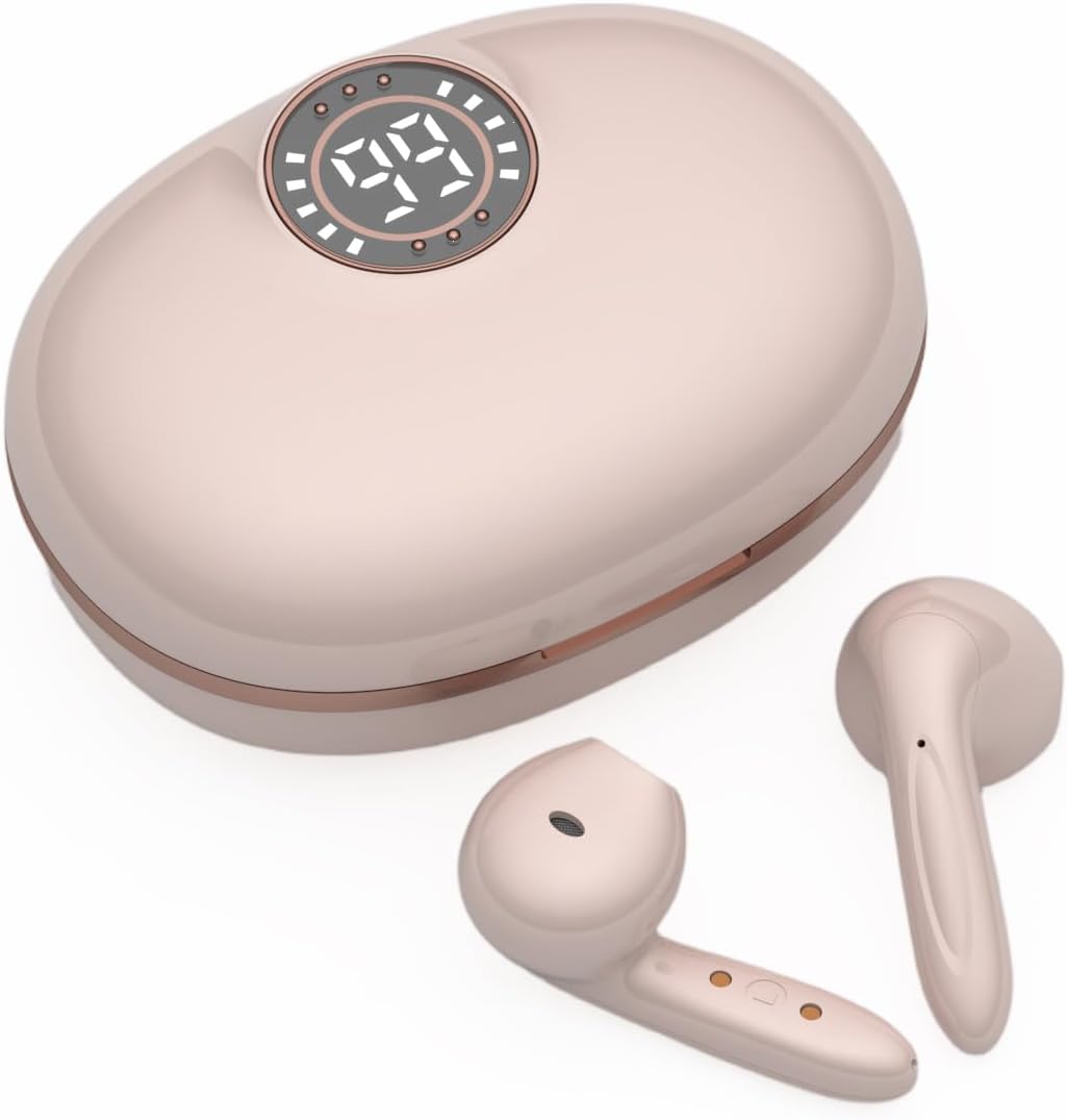 Wireless Earbuds, Bluetooth Headphones Long Playtime Ear Buds with LED ...