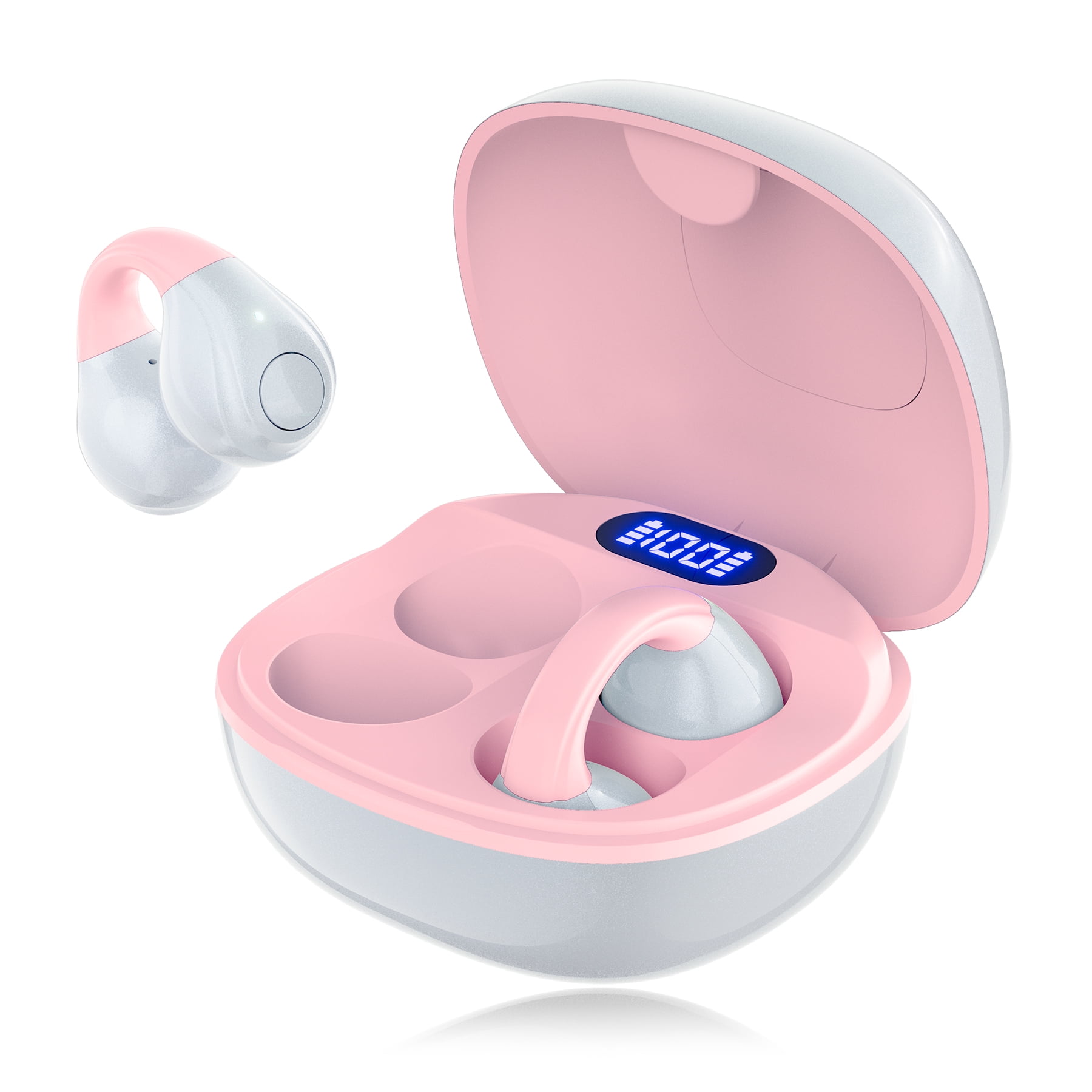 VEAT00L Open-Ear Headphones, Wireless Clip On Earbuds with Digital ...