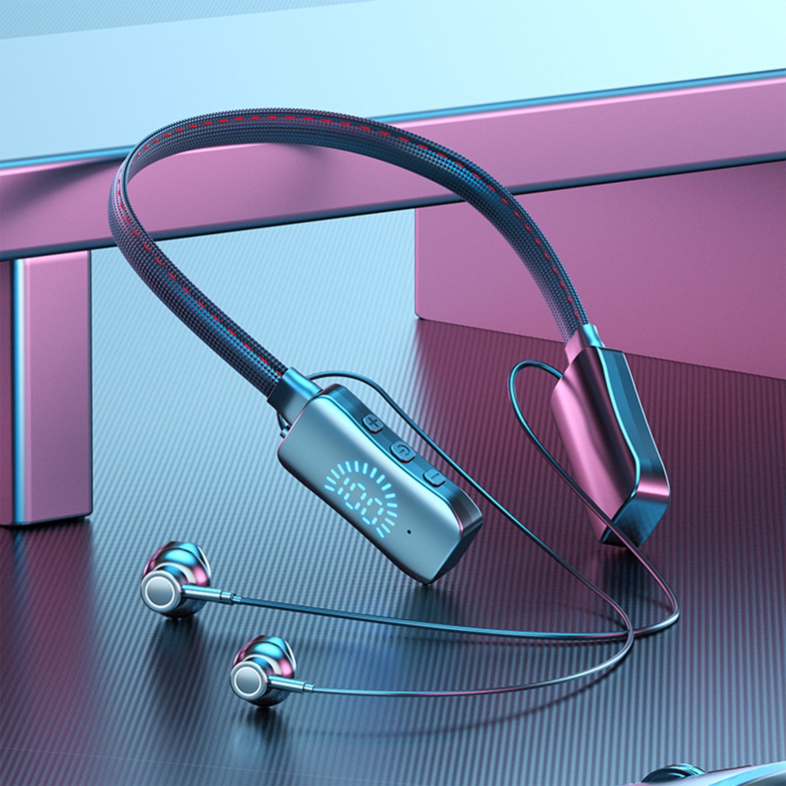 Wireless Earbuds, Hang Ear Type, IPX6 Waterproof, Bluetooth 5.3, LED ...