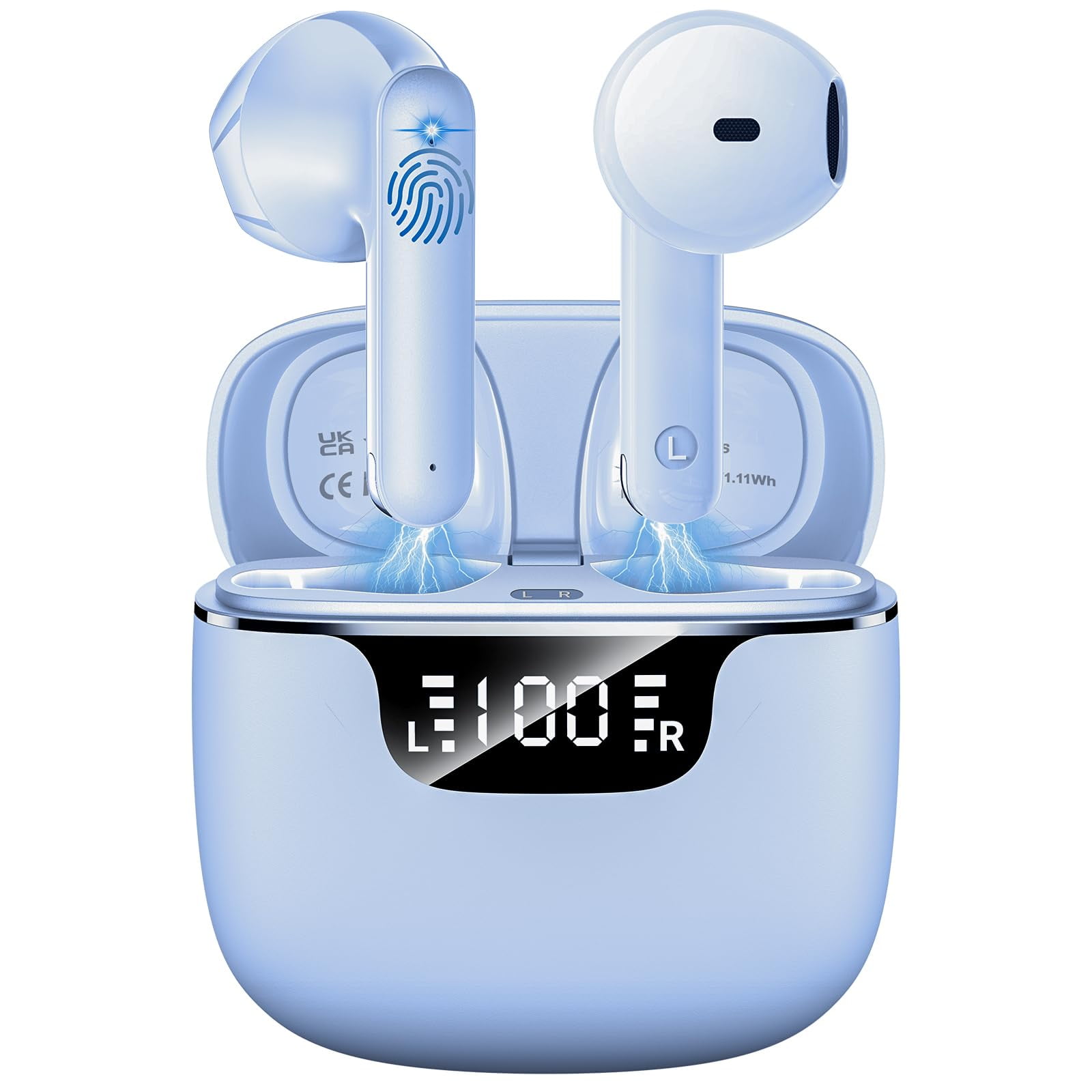 Wireless Earbuds Headphones Bluetooth 5.3 with 4 ENC Cancelling Mics,Hi ...