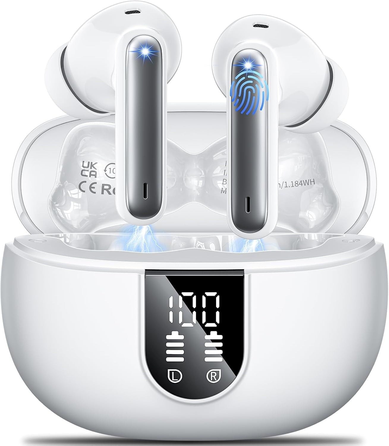 Wireless Earbuds Headphones Bluetooth 5.3 with 4 ENC Noise Cancelling ...