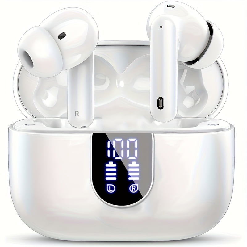 Wireless Earbuds In-Ear Headphones - BT5.4 Bass Stereo, Mic with Noise ...