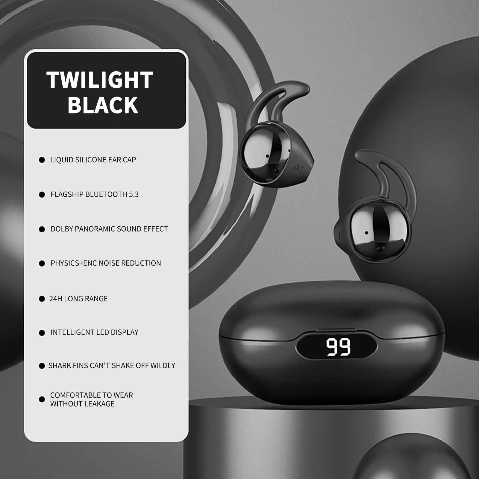 Wireless Earbuds Sleep Bluetooth Earphone Soft Sleeve AMSR Noise ...