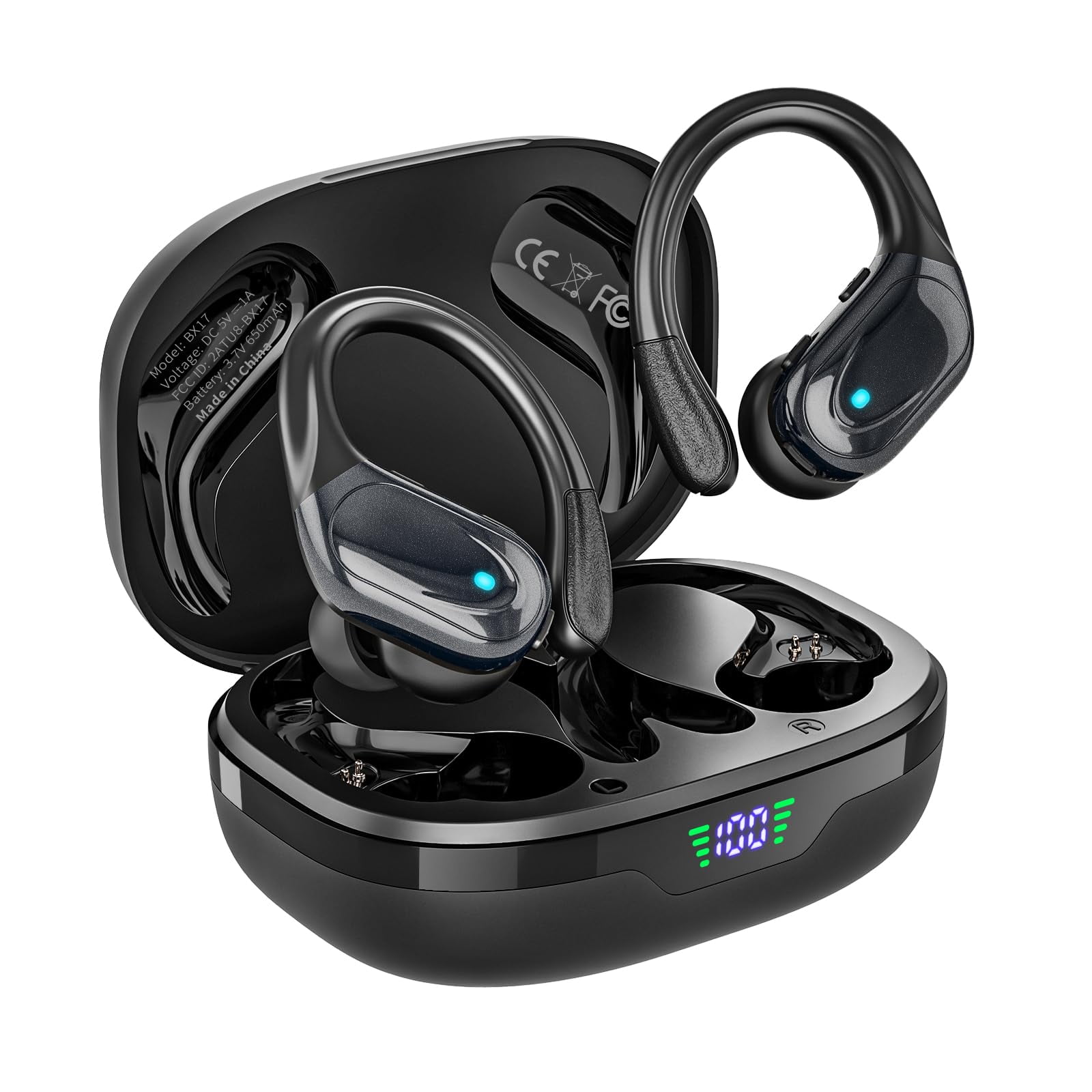 Wireless Earbuds, Sports Bluetooth Headphones, LED Power Display Ear ...