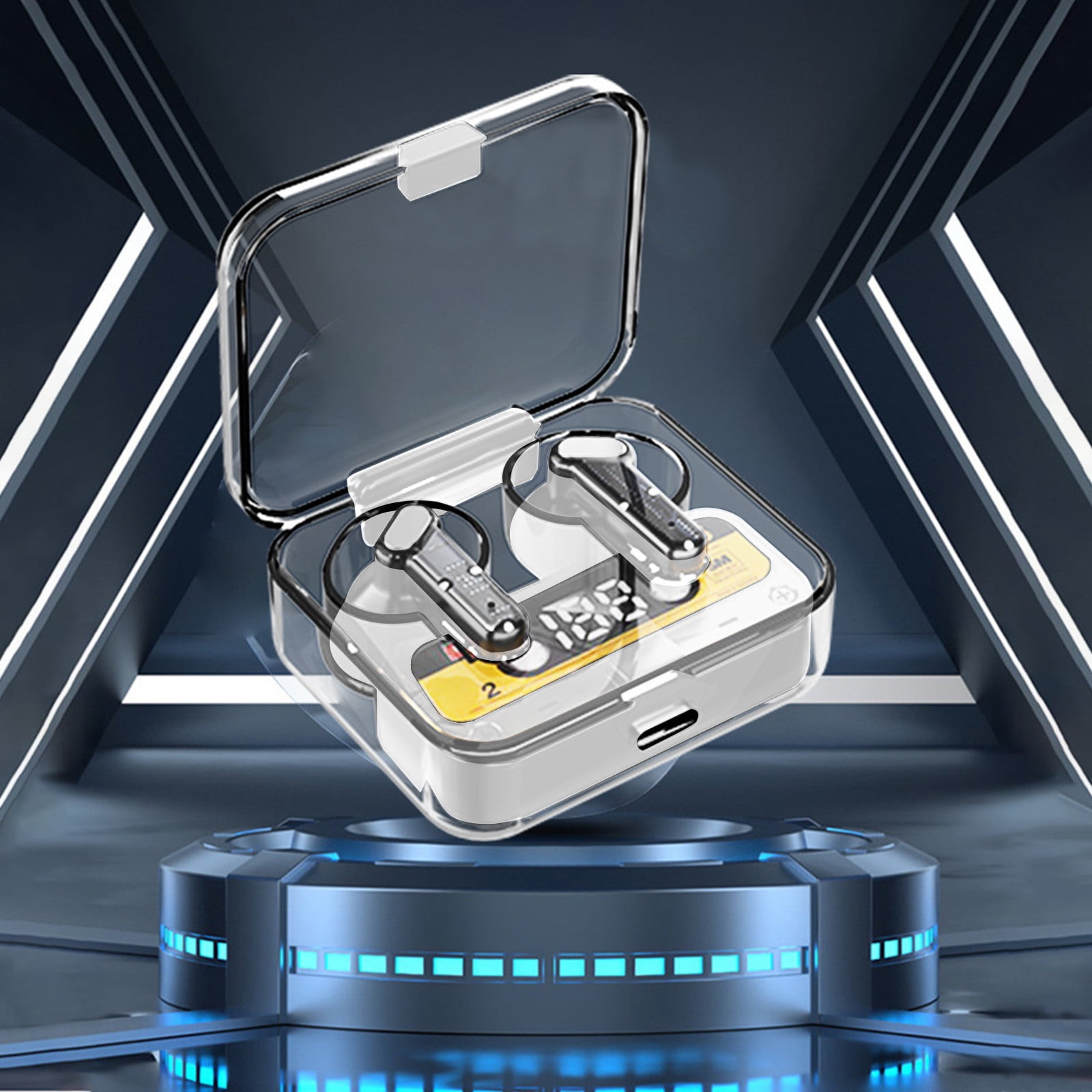 Wireless Earbuds Wireless Bluetooth Earphones Transparent Compartment ...