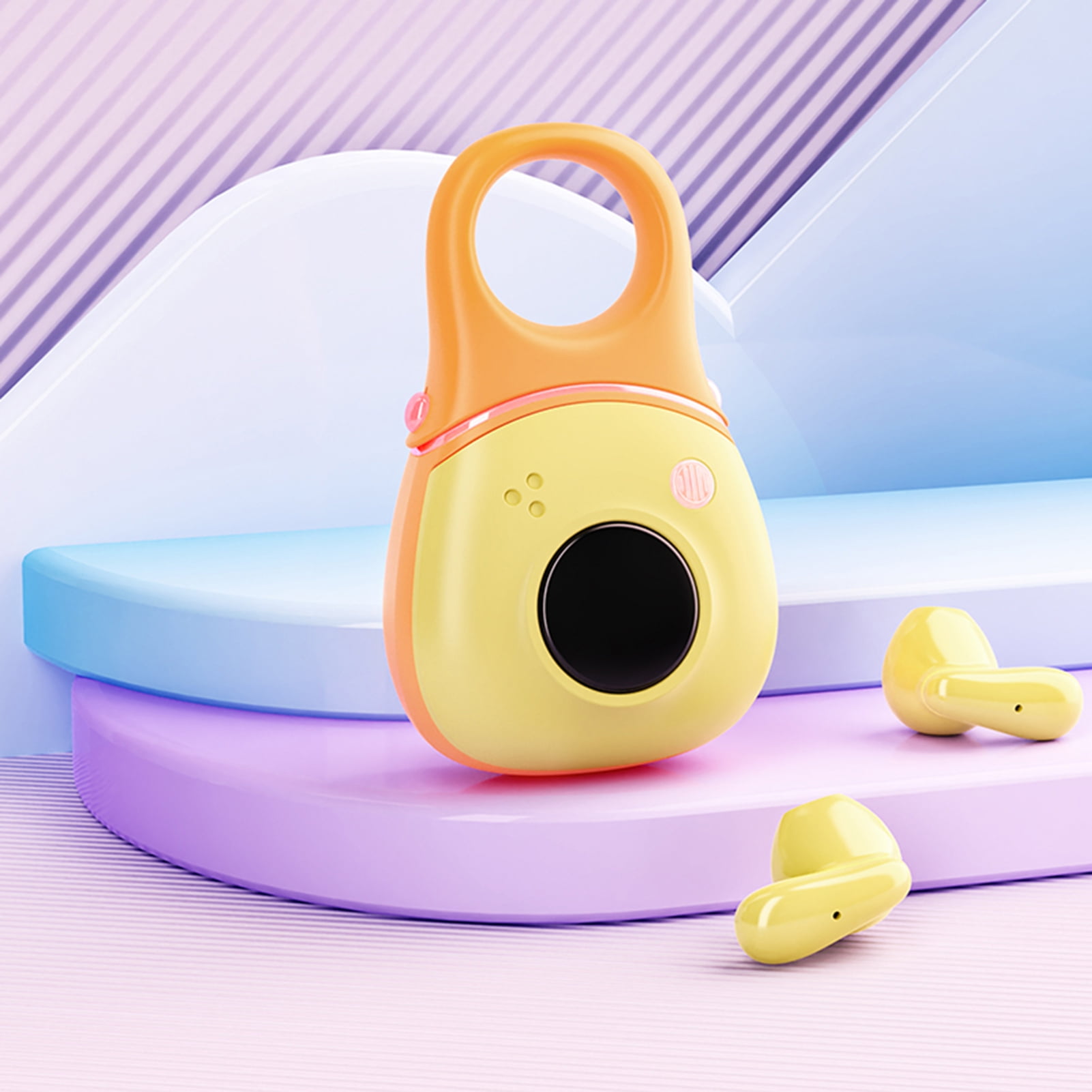 Wireless Earbuds With LED Lights Camera Shaped BT Headphones With HiFi ...