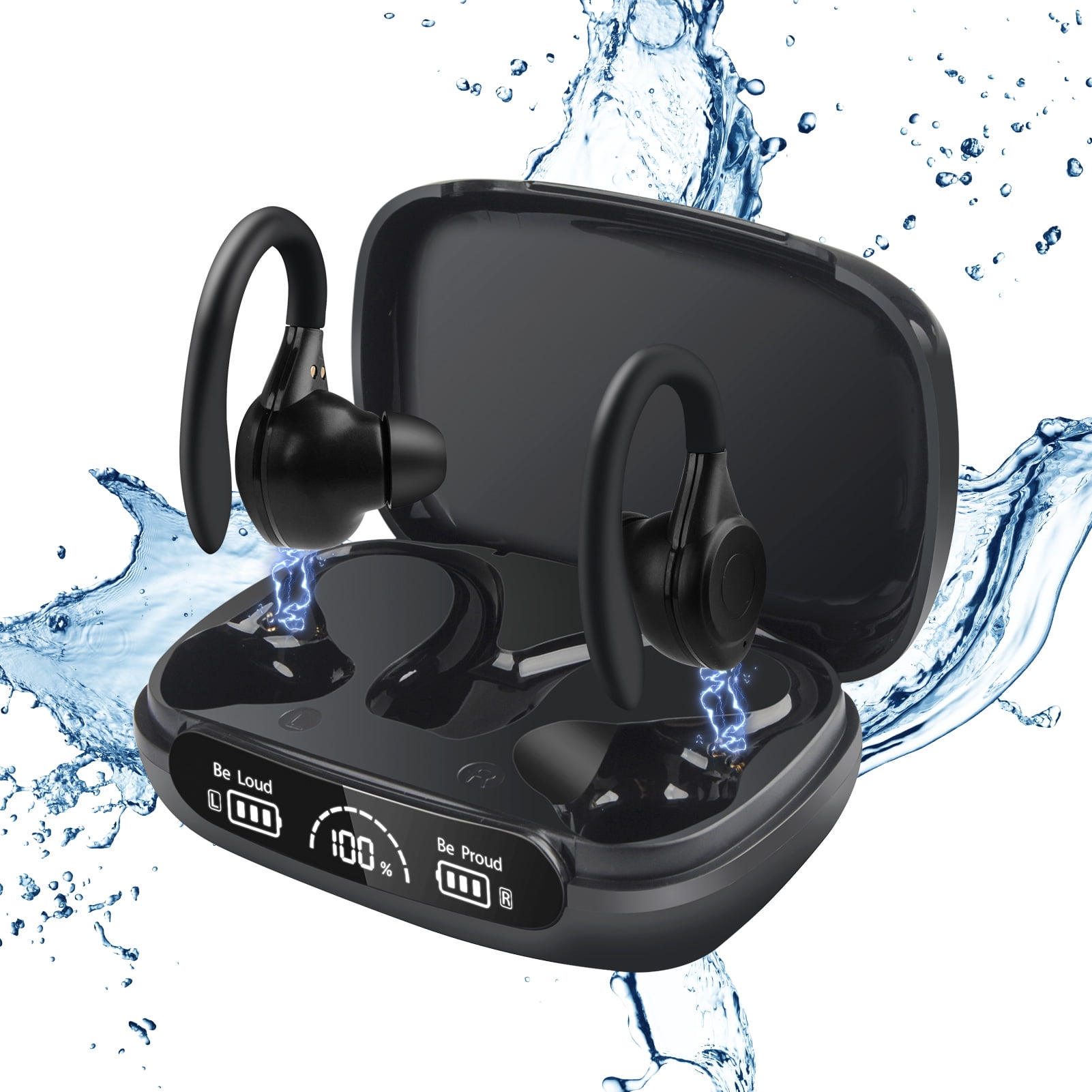 Wireless Earbuds for iPhone Android,160hrs Playtime Waterproof IPX7 ...