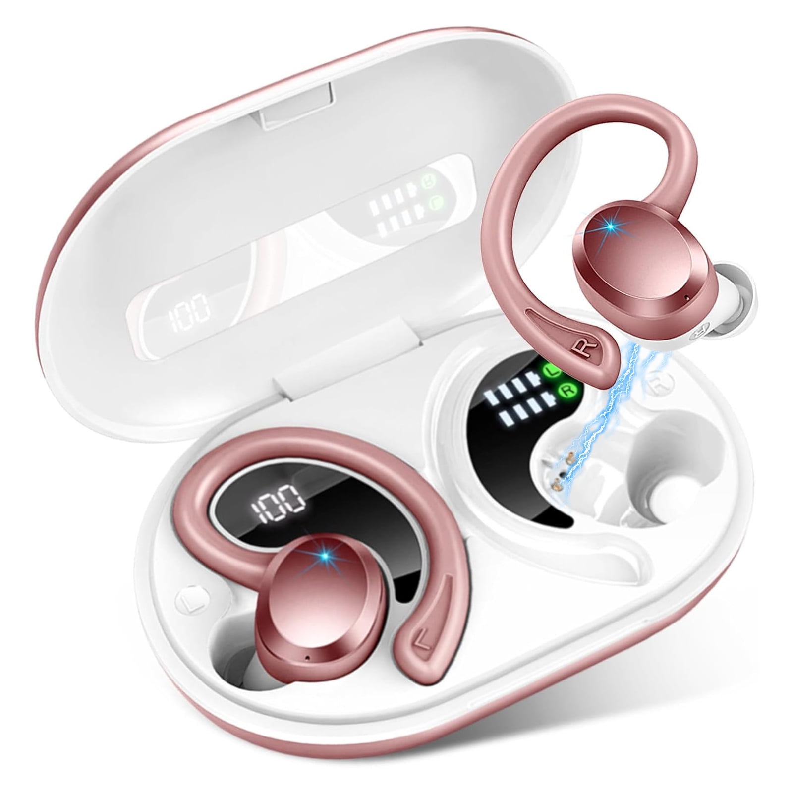 Wireless Earbuds Bluetooth Headphones - ETEPPEHI Bluetooth 5.3 Stereo Ear Buds with Earhooks ...