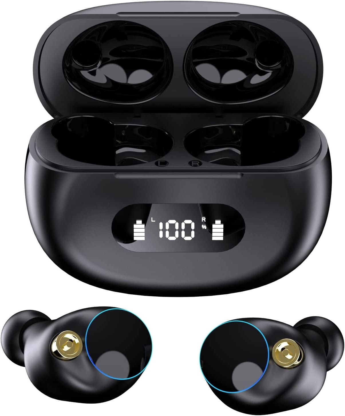 Wireless Earphones Earbuds,TWS Bluetooth 5.2 Headphones,Fingerprint ...