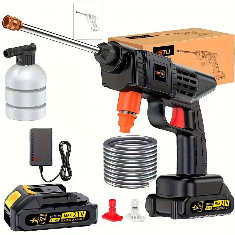 Wireless Electric High-Pressure Car Wash Machine - Quick Connect Nozzle ...