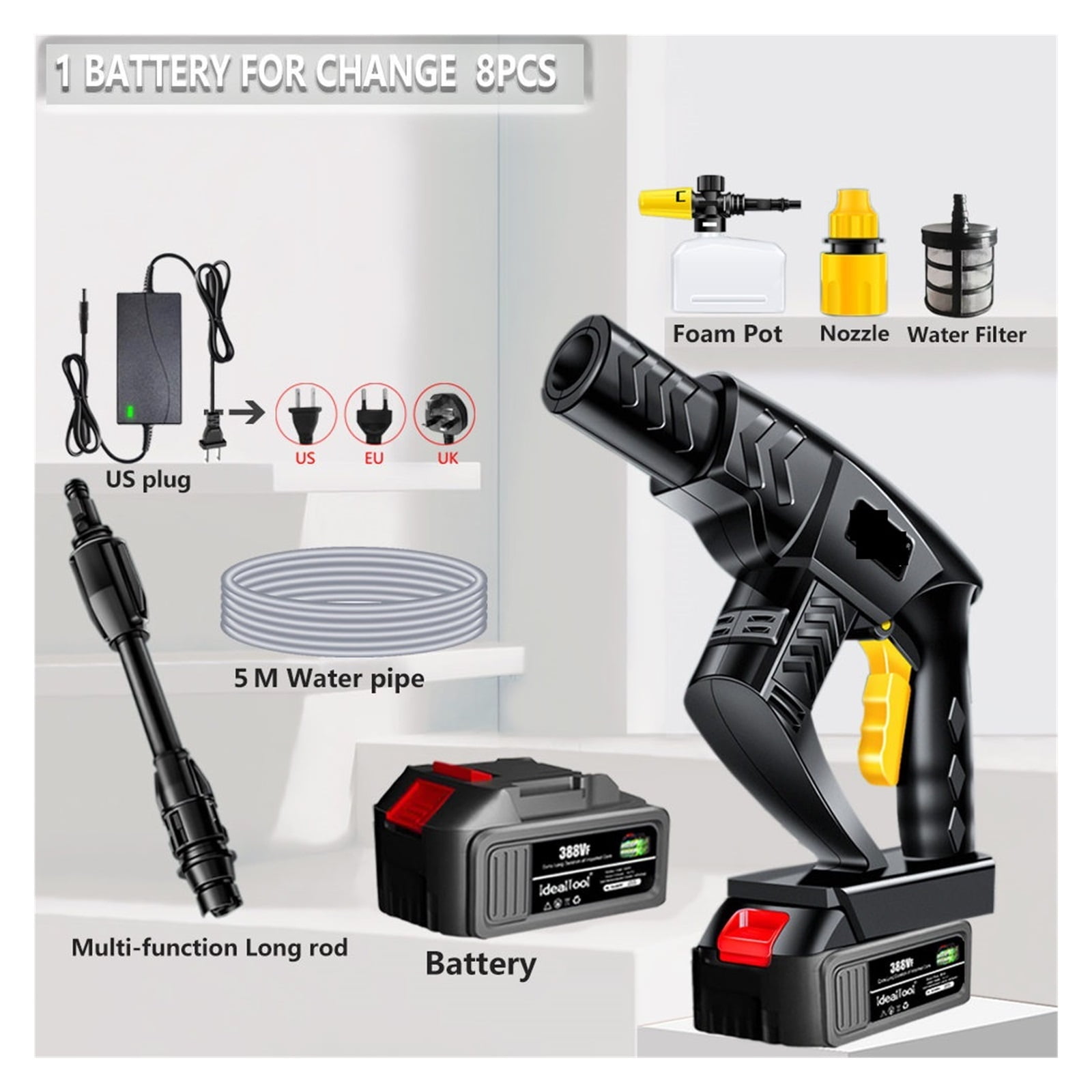 Wireless Electric High Presure Water Spray Gun For Car Wash Pressure ...