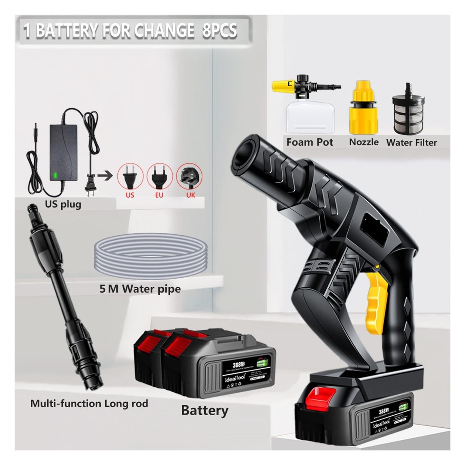 Wireless Electric High Presure Water Spray Gun For Car Wash Pressure ...