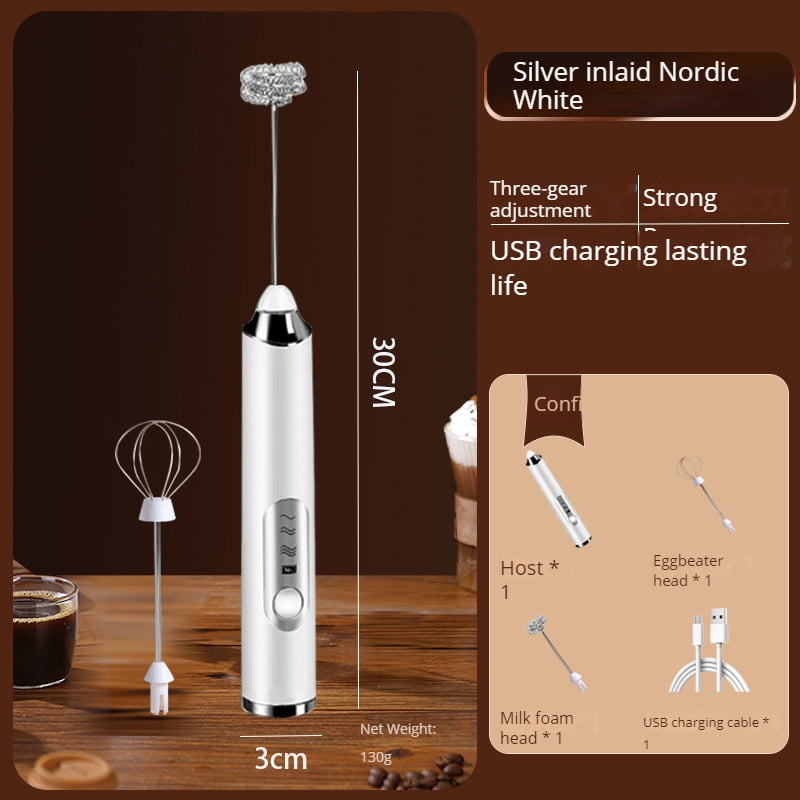 Wireless Electric Milk Frother Whisk Egg Beater USB Rechargeable ...