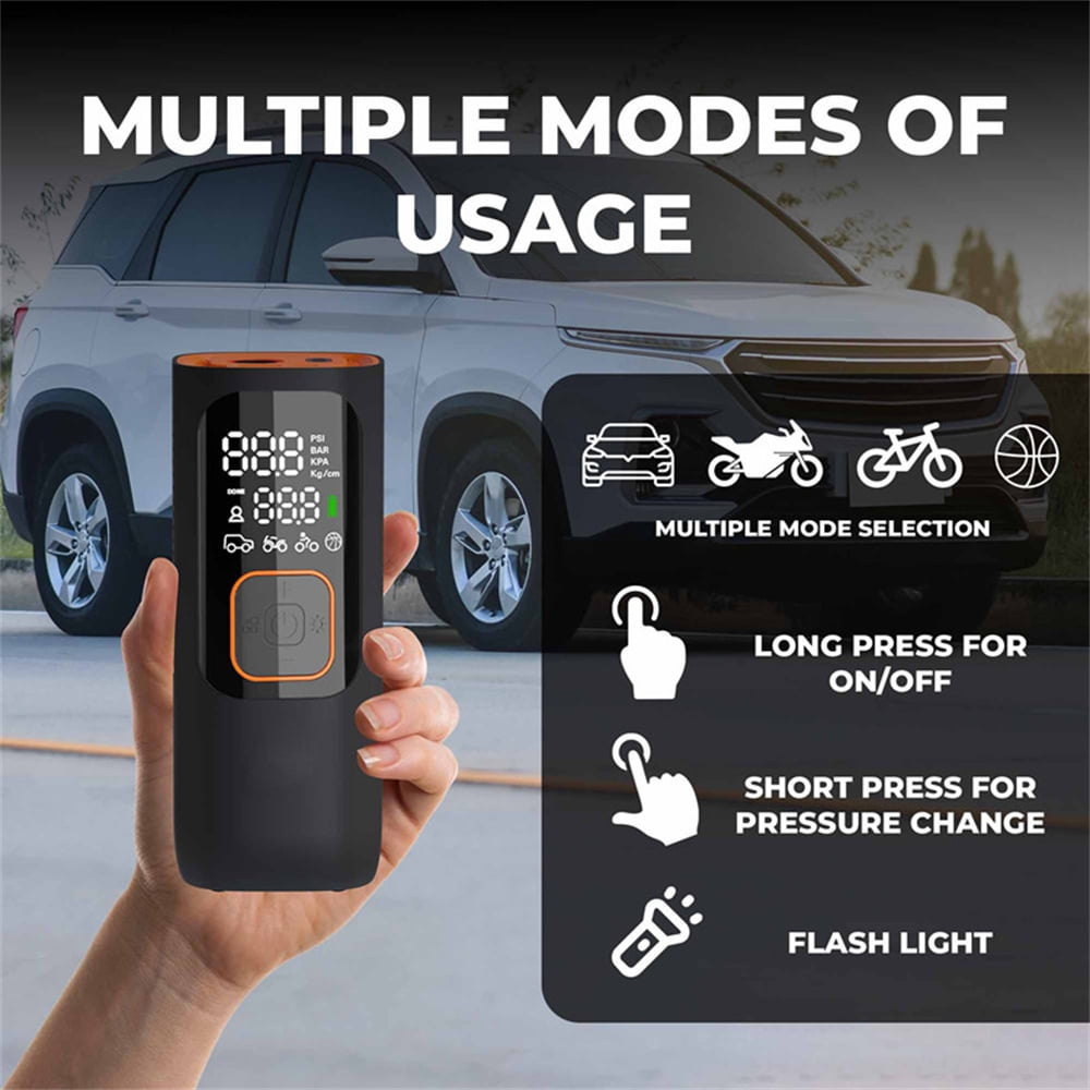 Wireless Electric Tire Inflator Pump, Portable Air Compressor for Car SUV Motorcycle Bike, 40 ...