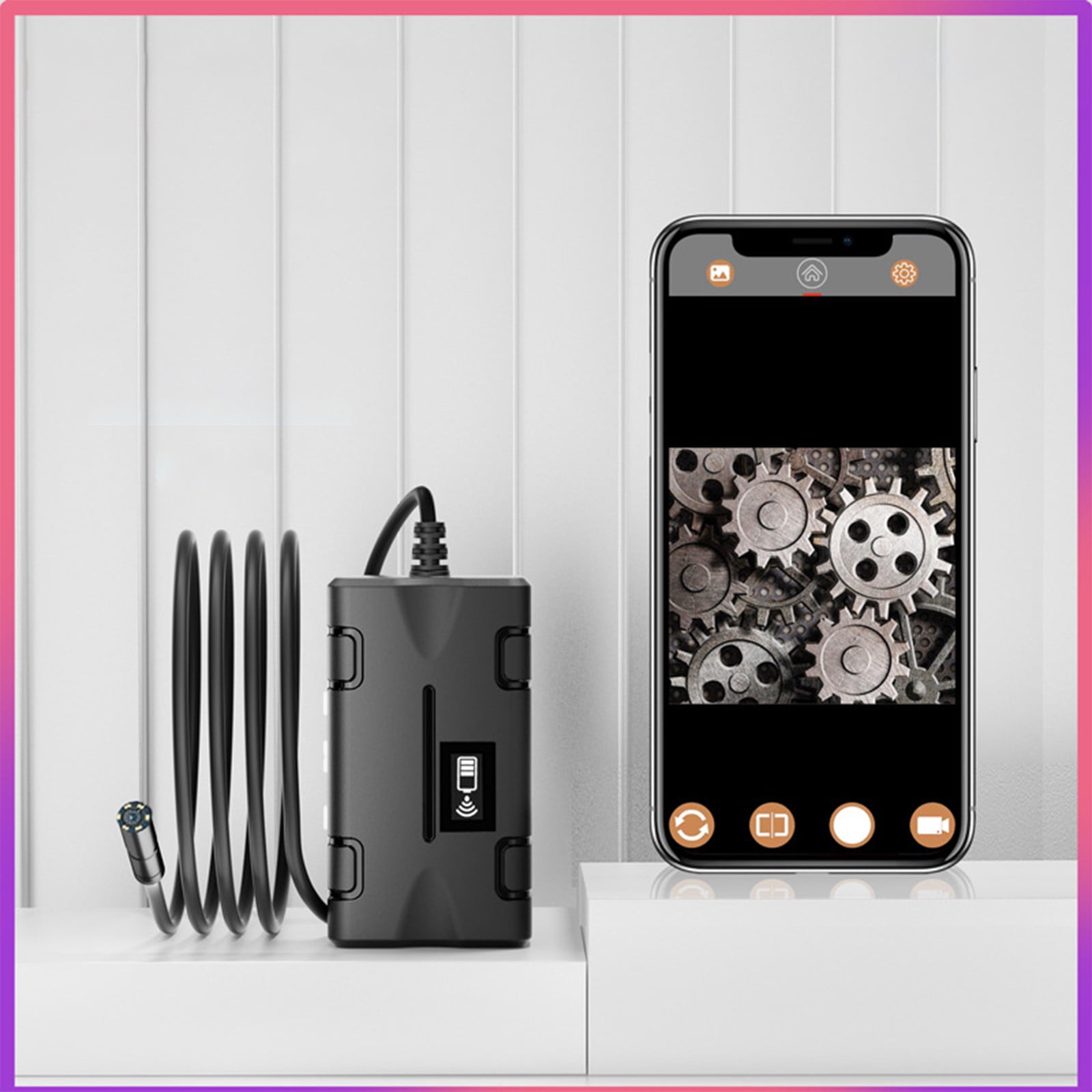 Wireless Endoscope, 8mm Borescope For Automotive Inspection, 1080p HD ...