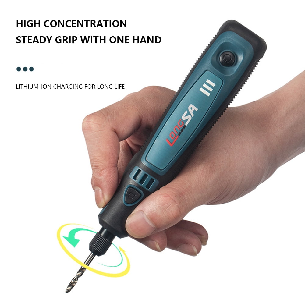 Wireless Engraving Pen Rechargeable Mini Rotary Tool 3-Speed Micro Jade ...